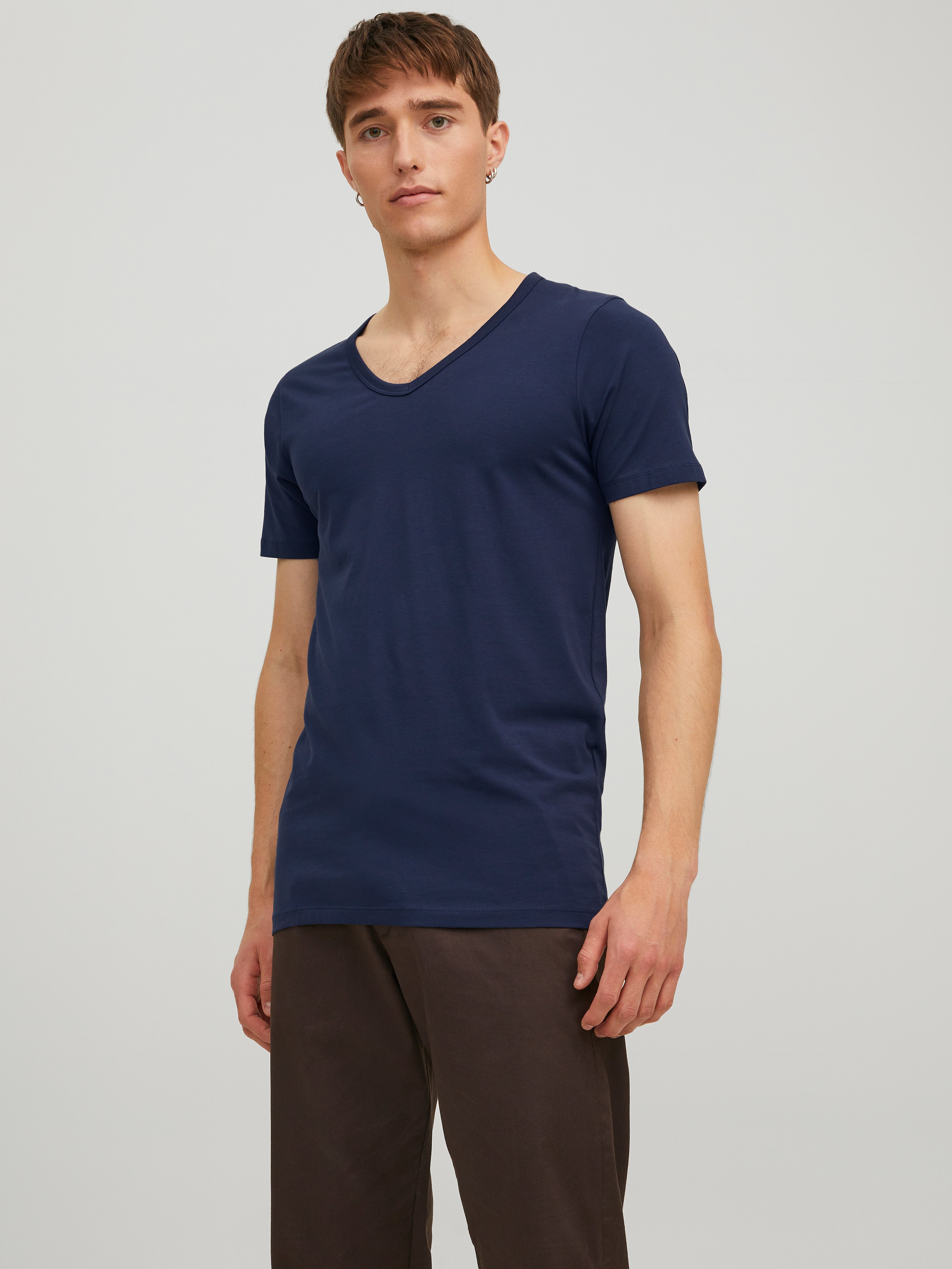 Basic V-Neck T-shirt | Dark Blue | Jack & Jones®