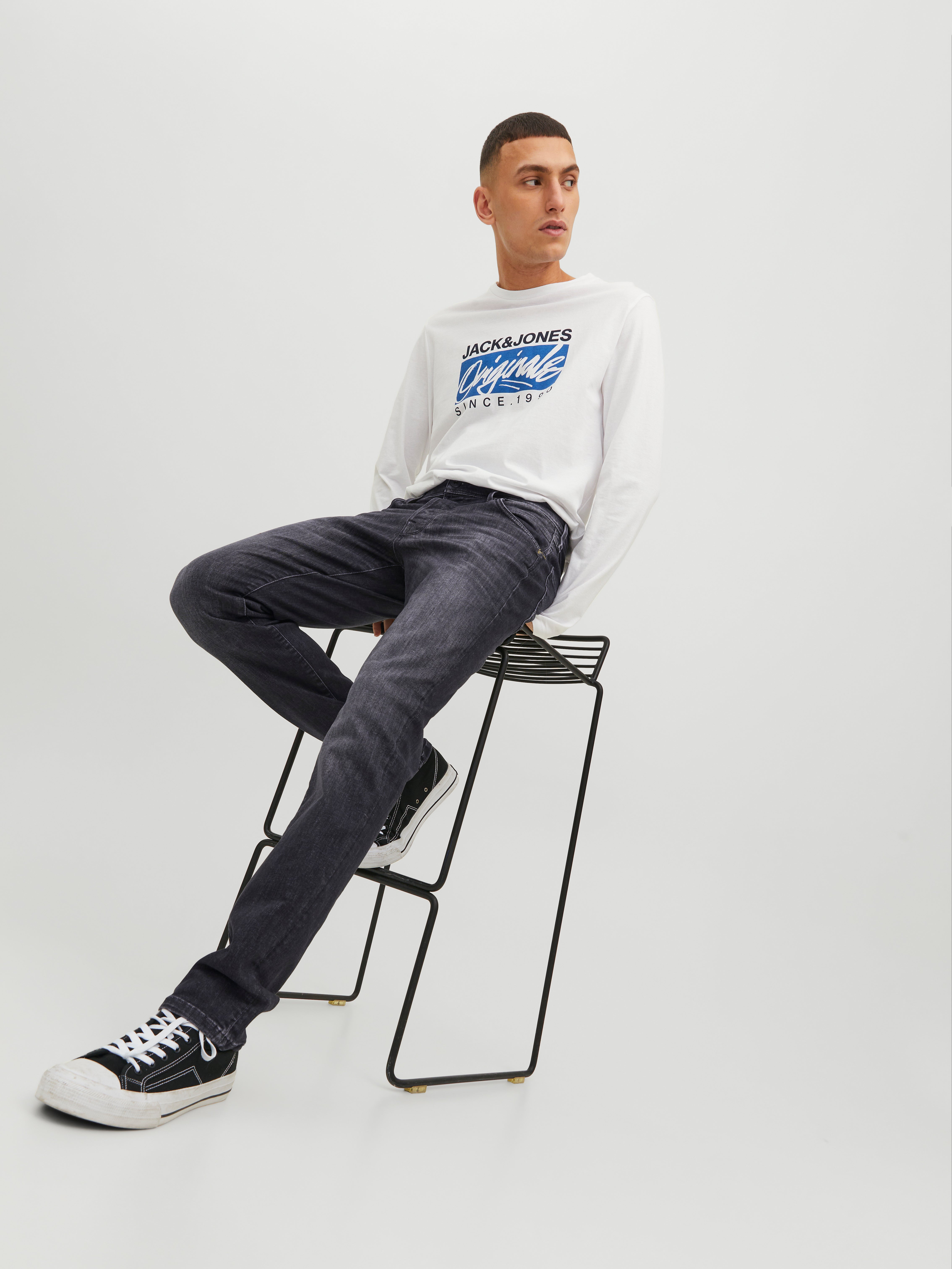 JJIGLENN JJFOX BL 655 50SPS Slim fit jeans | Dark Grey | Jack & Jones®