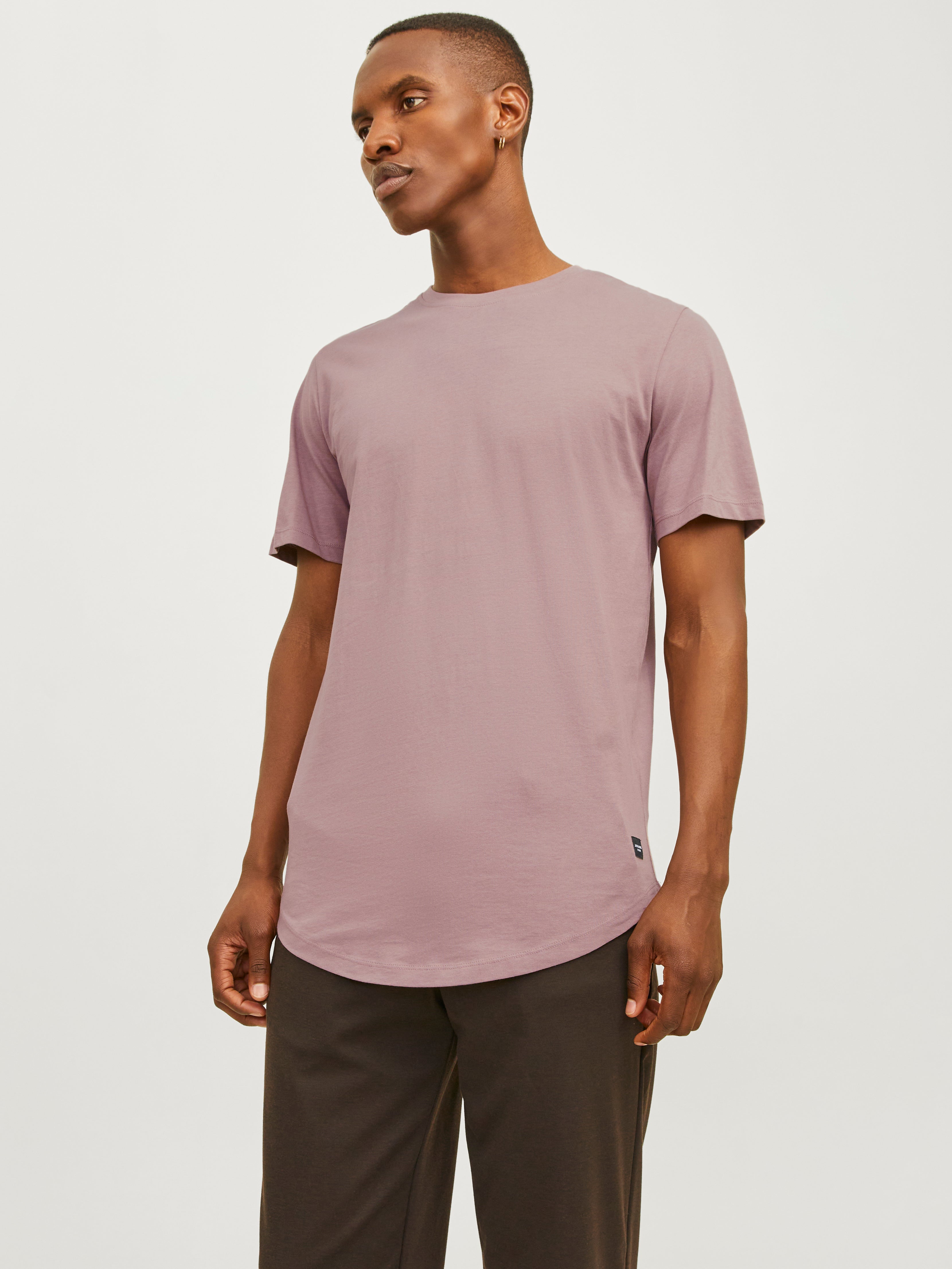 Plain Crew neck T-shirt | Medium Rose | Jack & Jones®