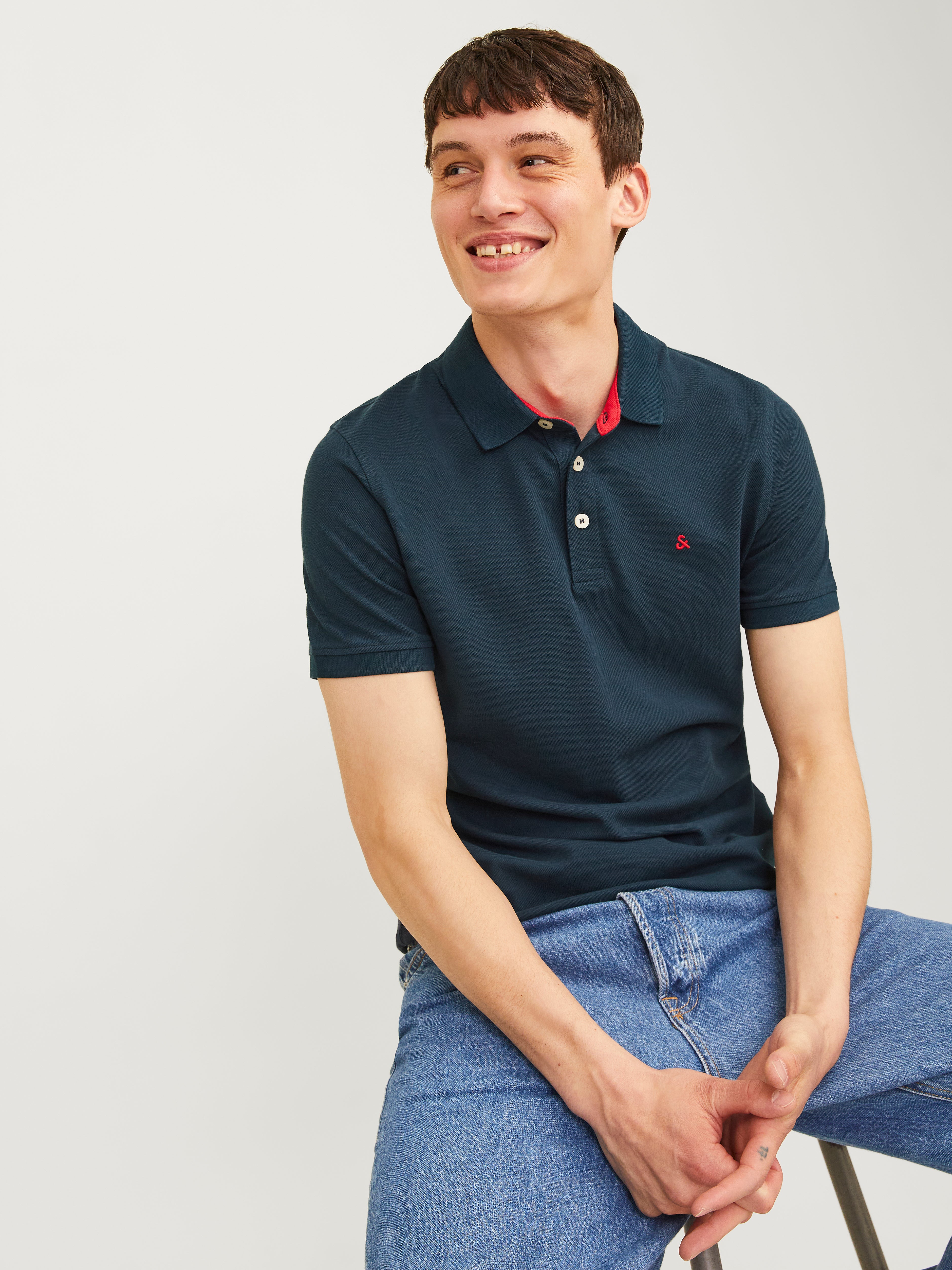 Camiseta Liso Polo | Azul oscuro | Jack & Jones®