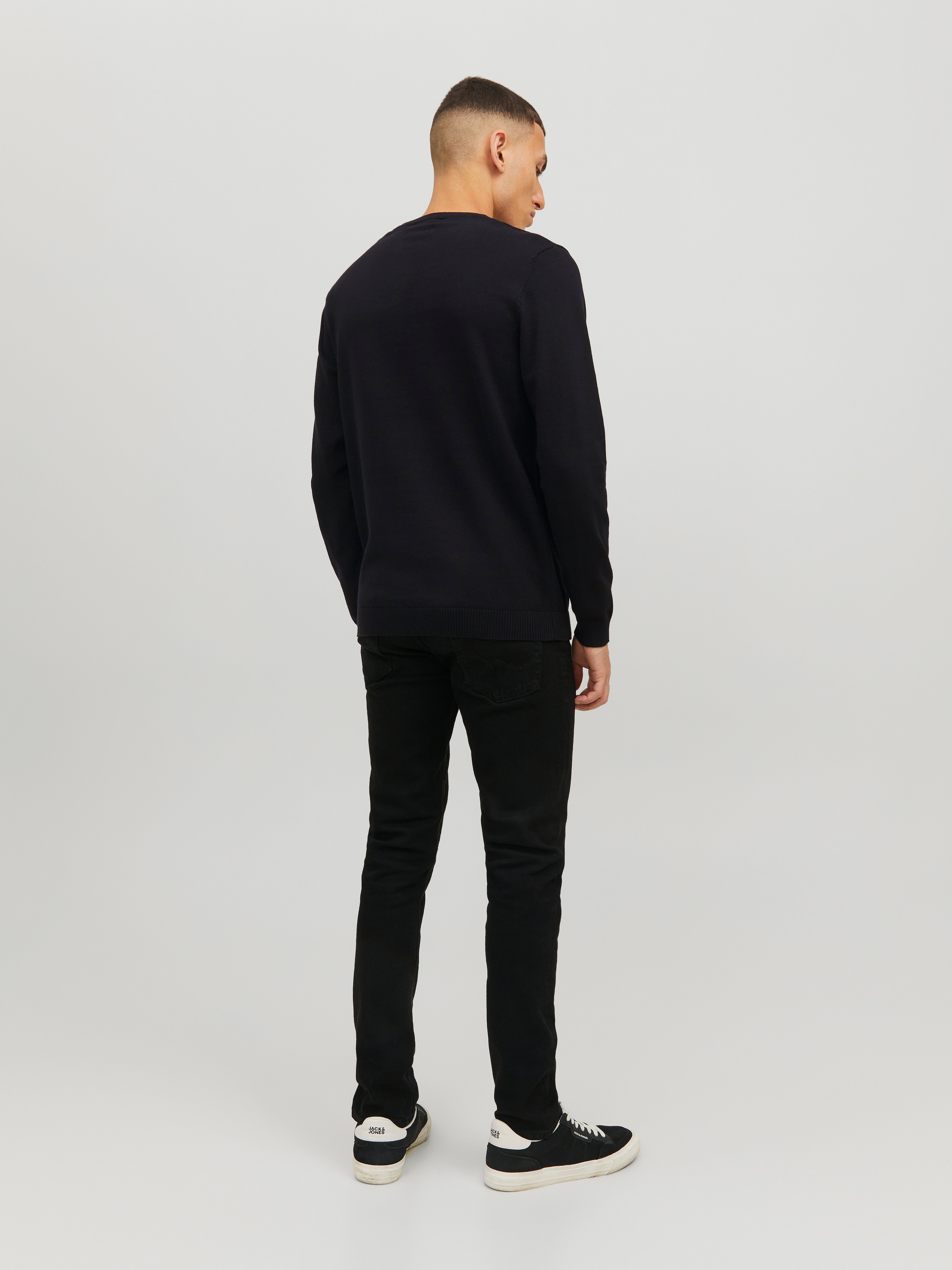 Crew neck Knitted Pullover | Black | Jack & Jones®
