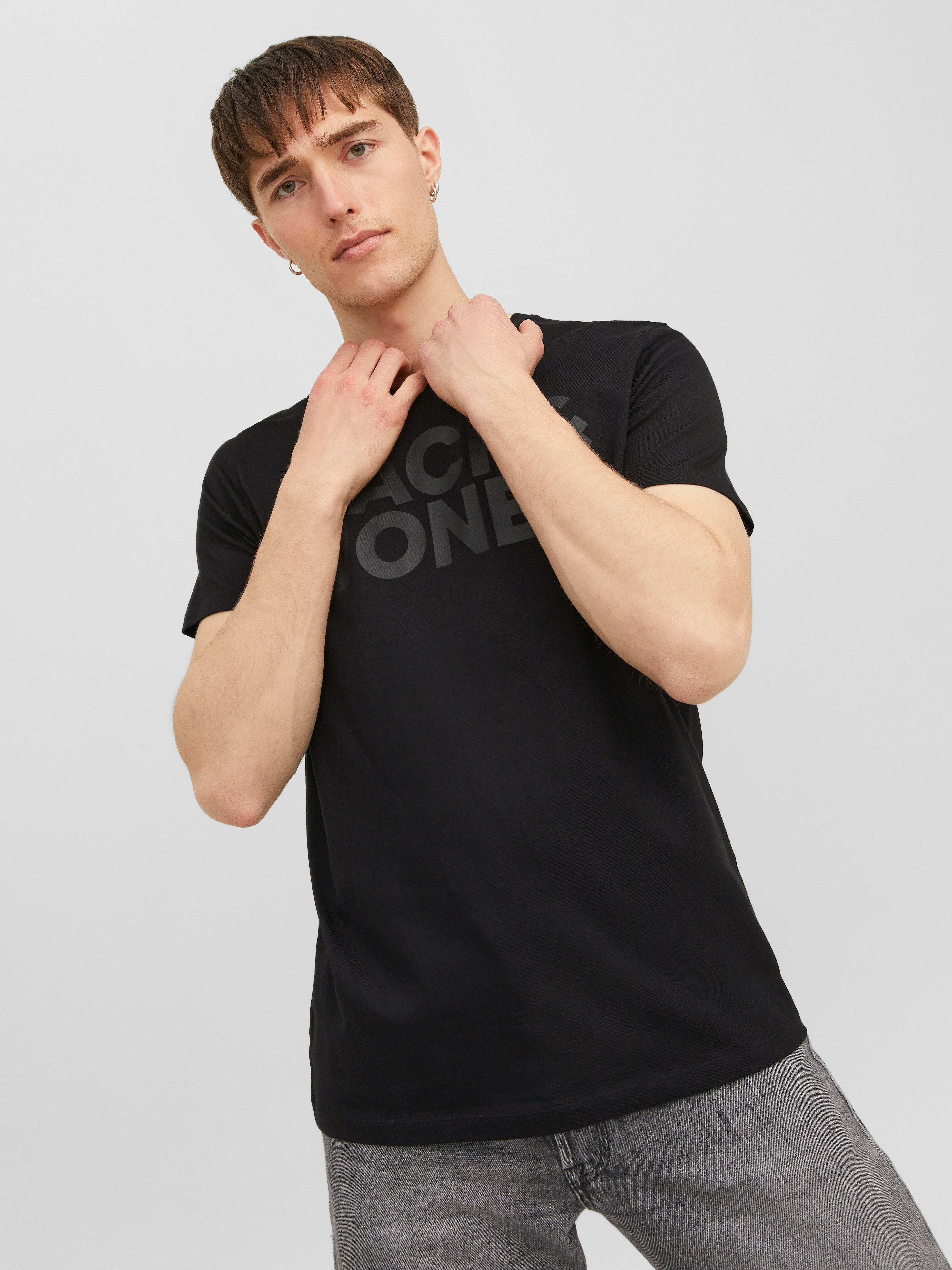 Logo Rundhals T-shirt | Schwarz | Jack & Jones®