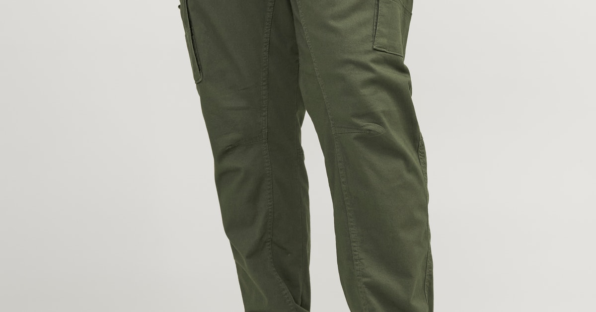 Plus Size Slim Tapered Fit Cargo-Hose | Dunkelgrün | Jack & Jones®