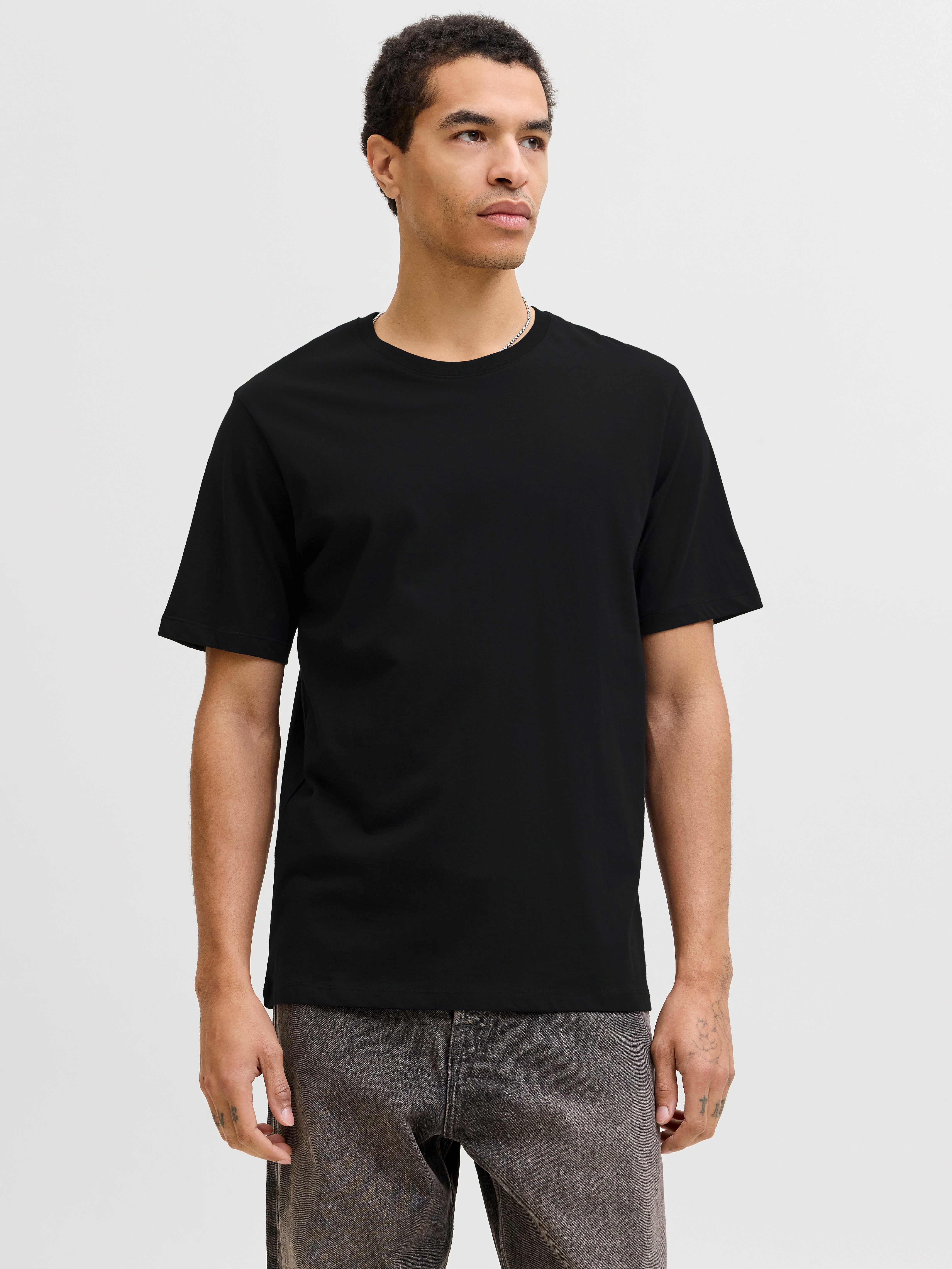 Einfarbig Rundhals T-shirt | Schwarz | Jack & Jones®