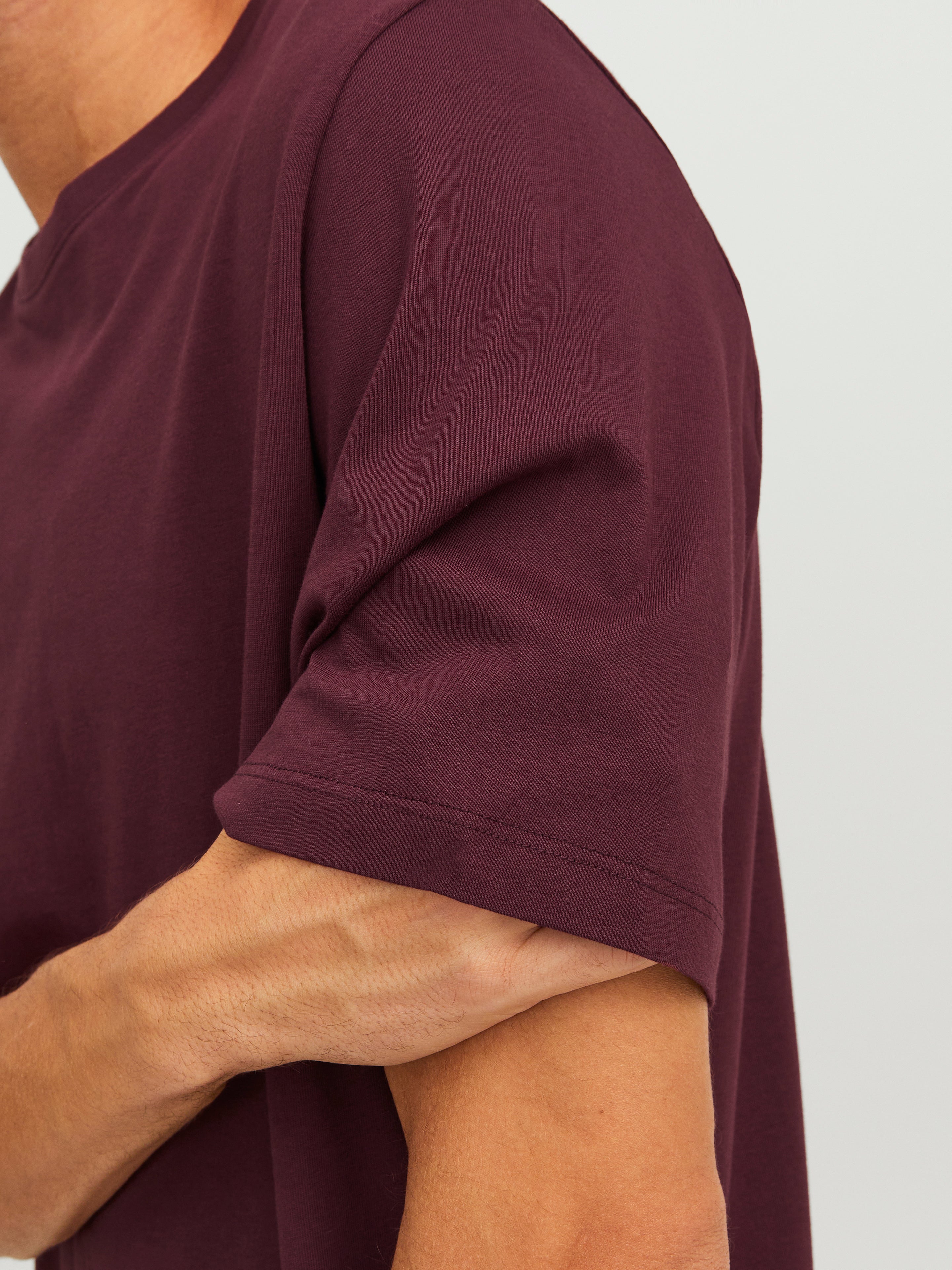 Plain Crew neck T-shirt | Dark Red | Jack & Jones®