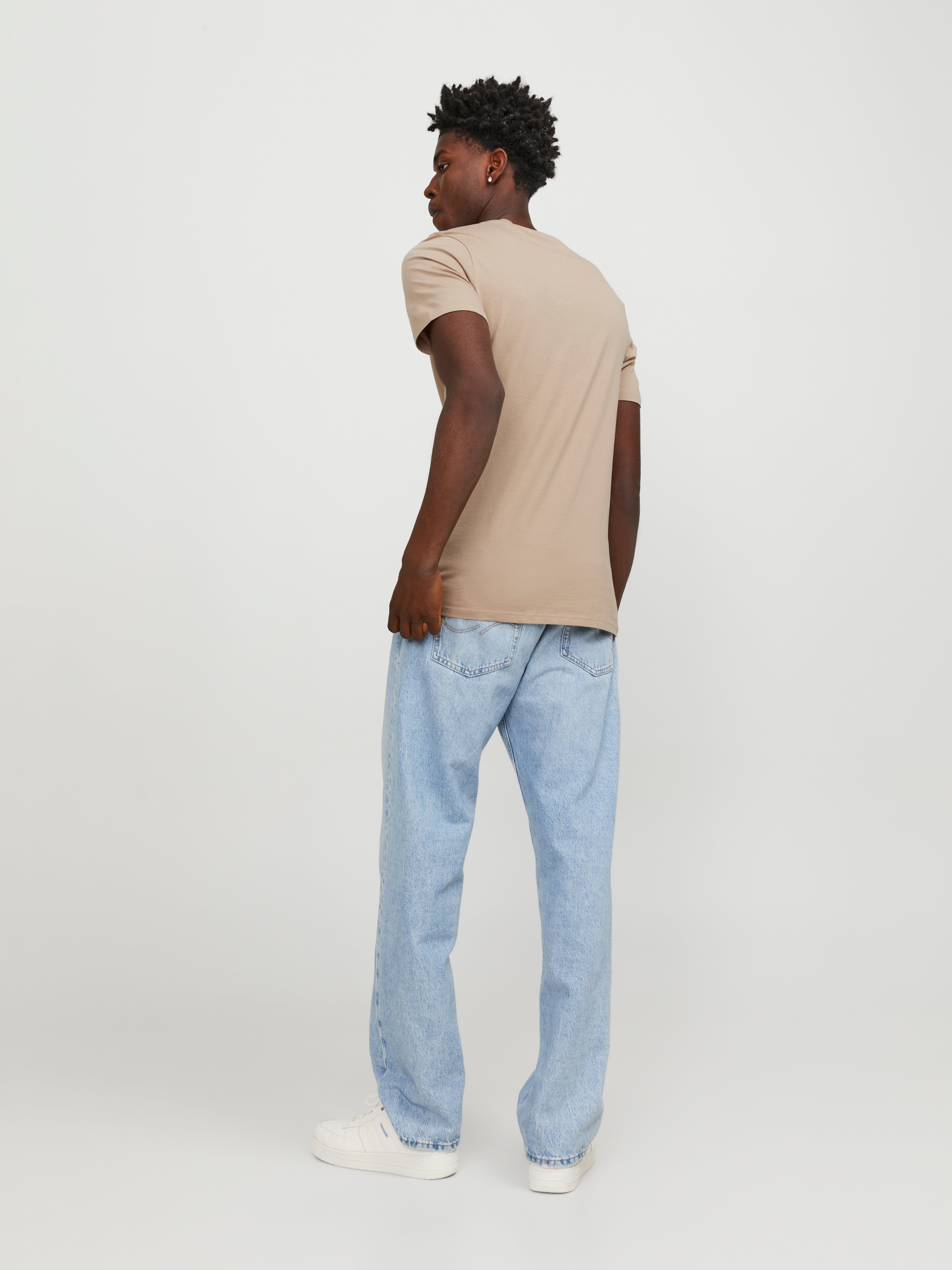 Plain Crew neck T-shirt | Beige | Jack & Jones®