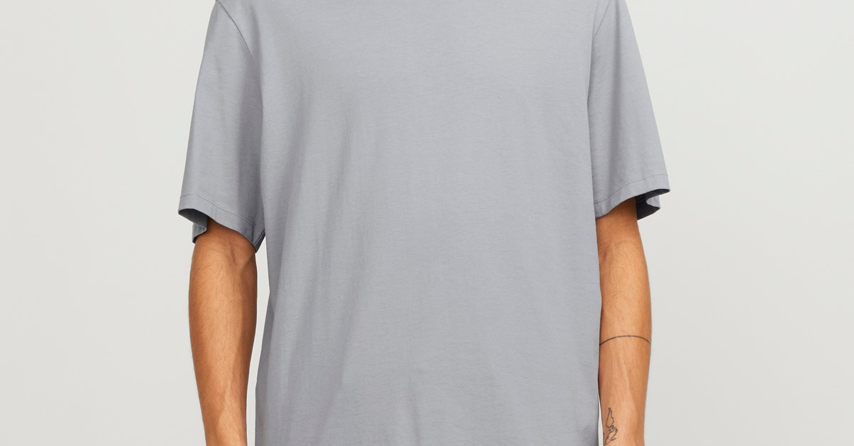 Einfarbig Rundhals T-shirt | Mittelgrau | Jack & Jones®