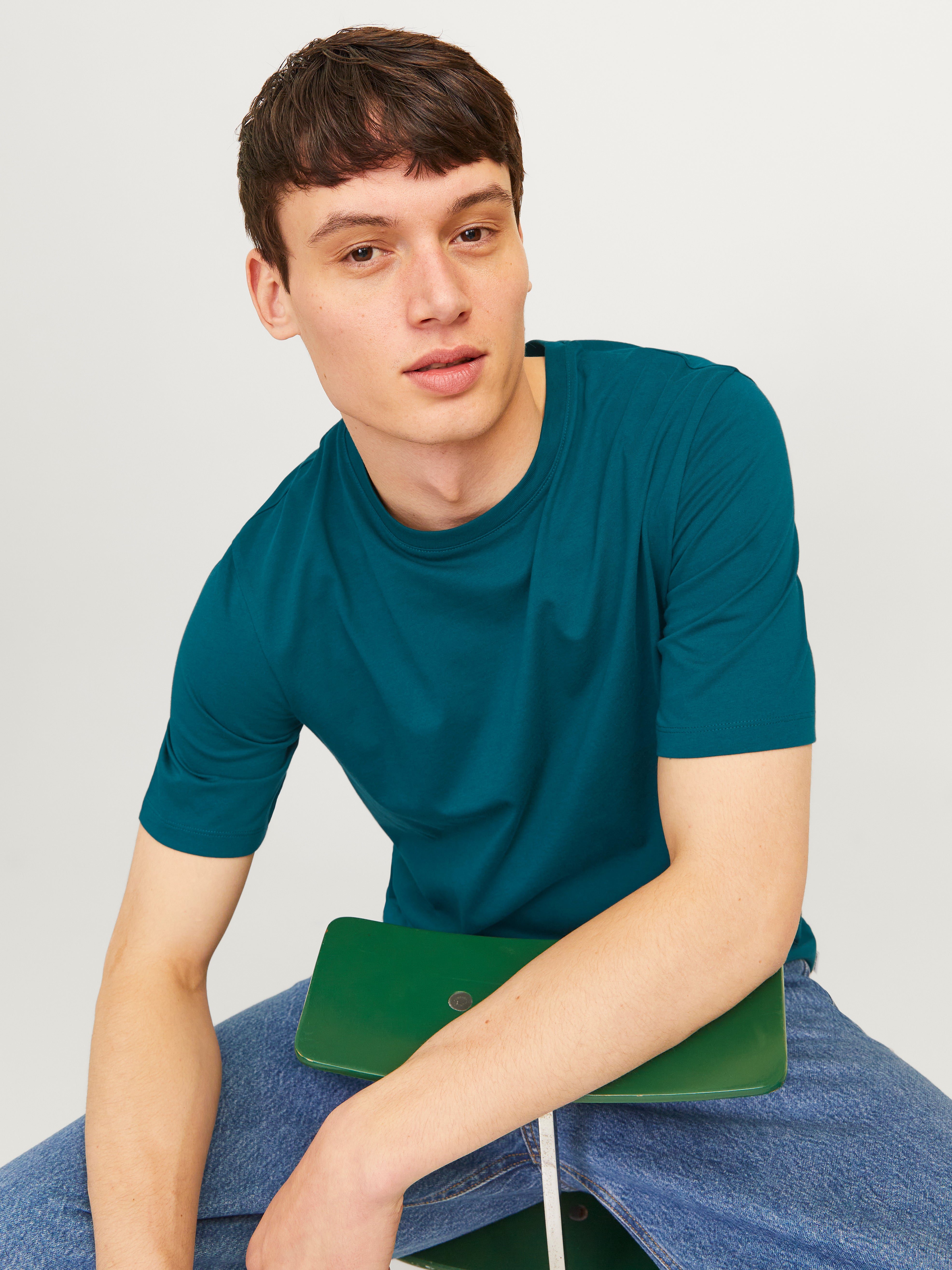 Plain Crew neck T-shirt | Dark Green | Jack & Jones®