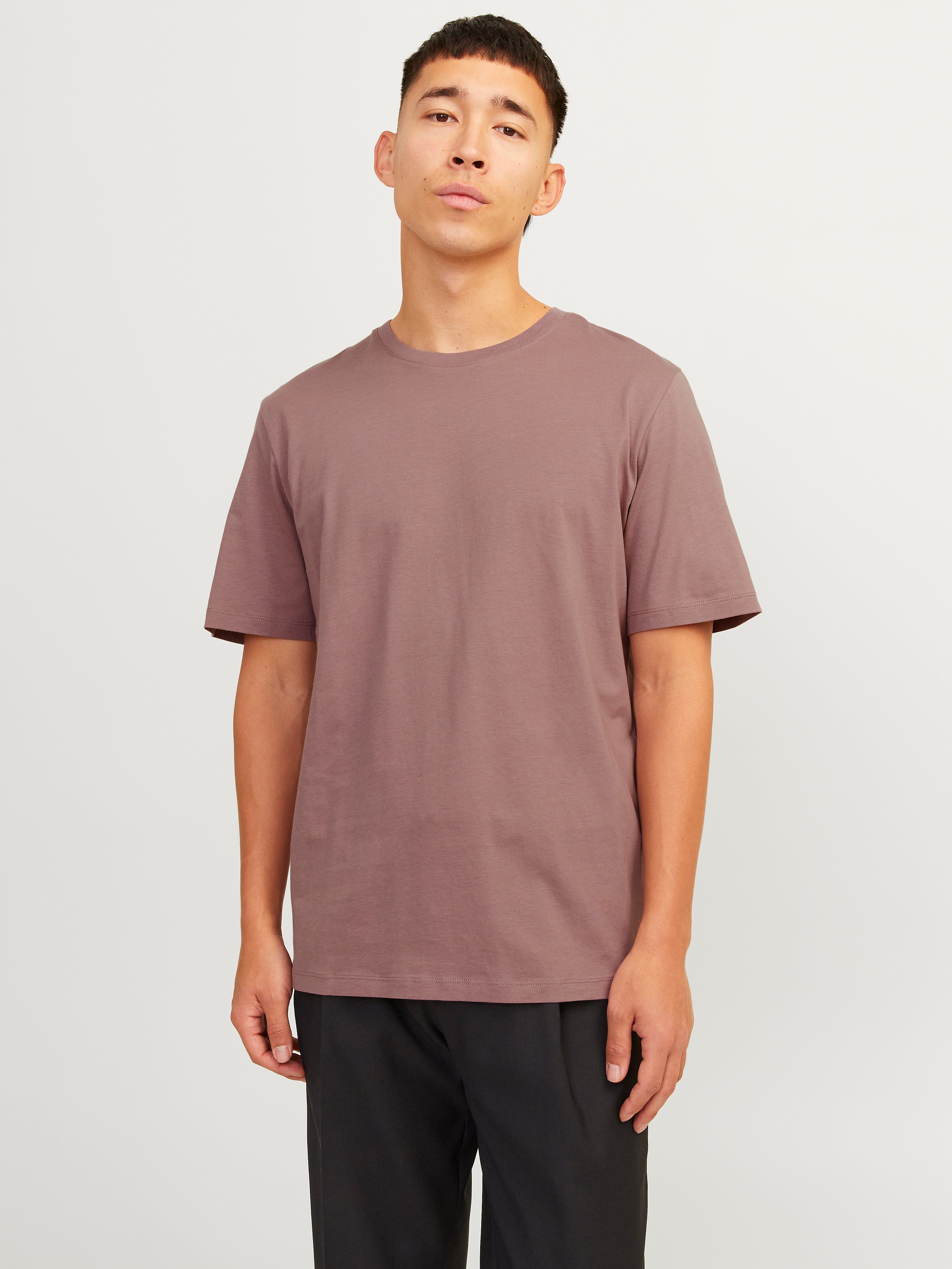 Plain Crew neck T-shirt | Medium Rose | Jack & Jones®