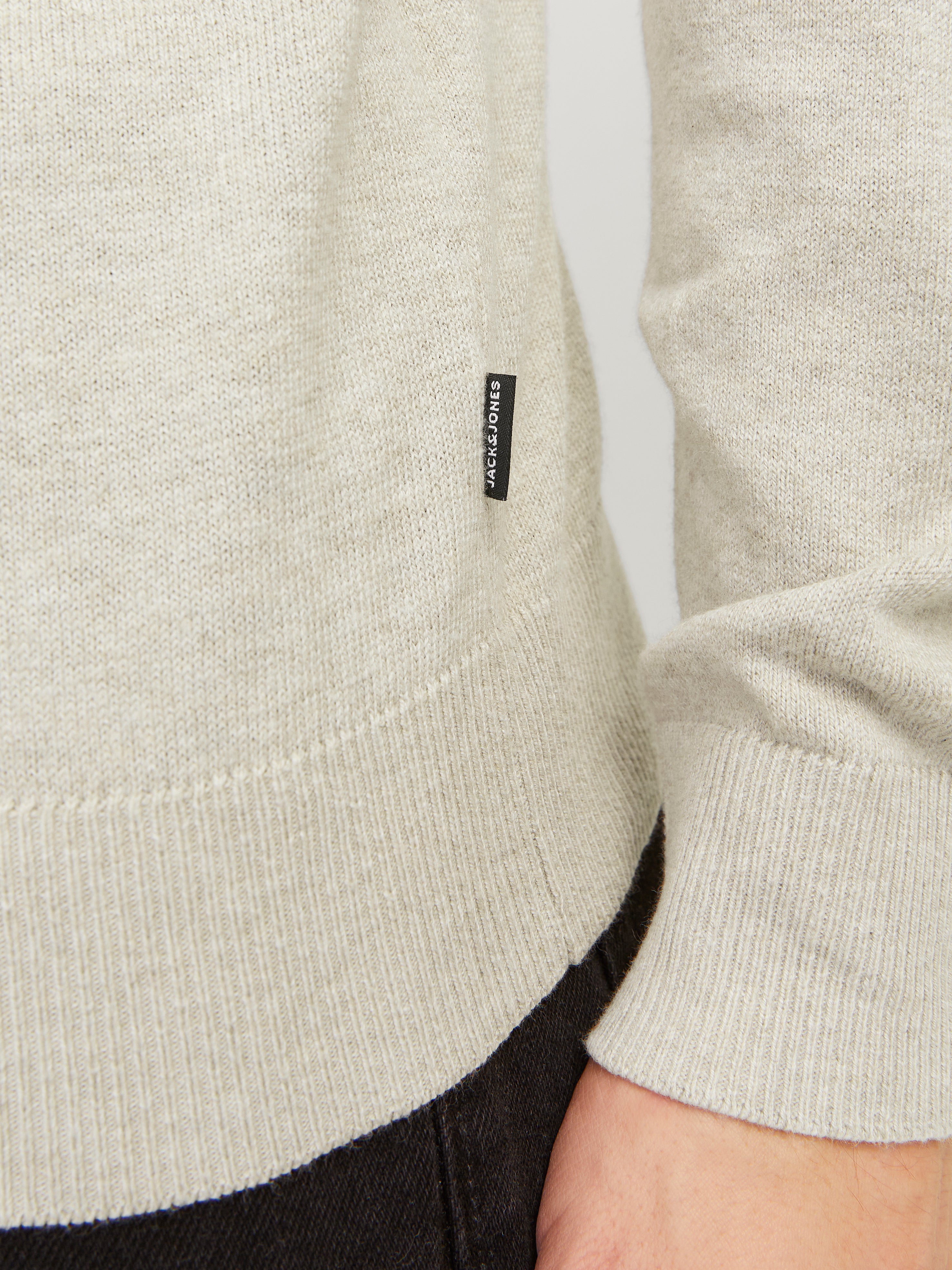 Plain Crew Neck Jumper | Beige | Jack & Jones®