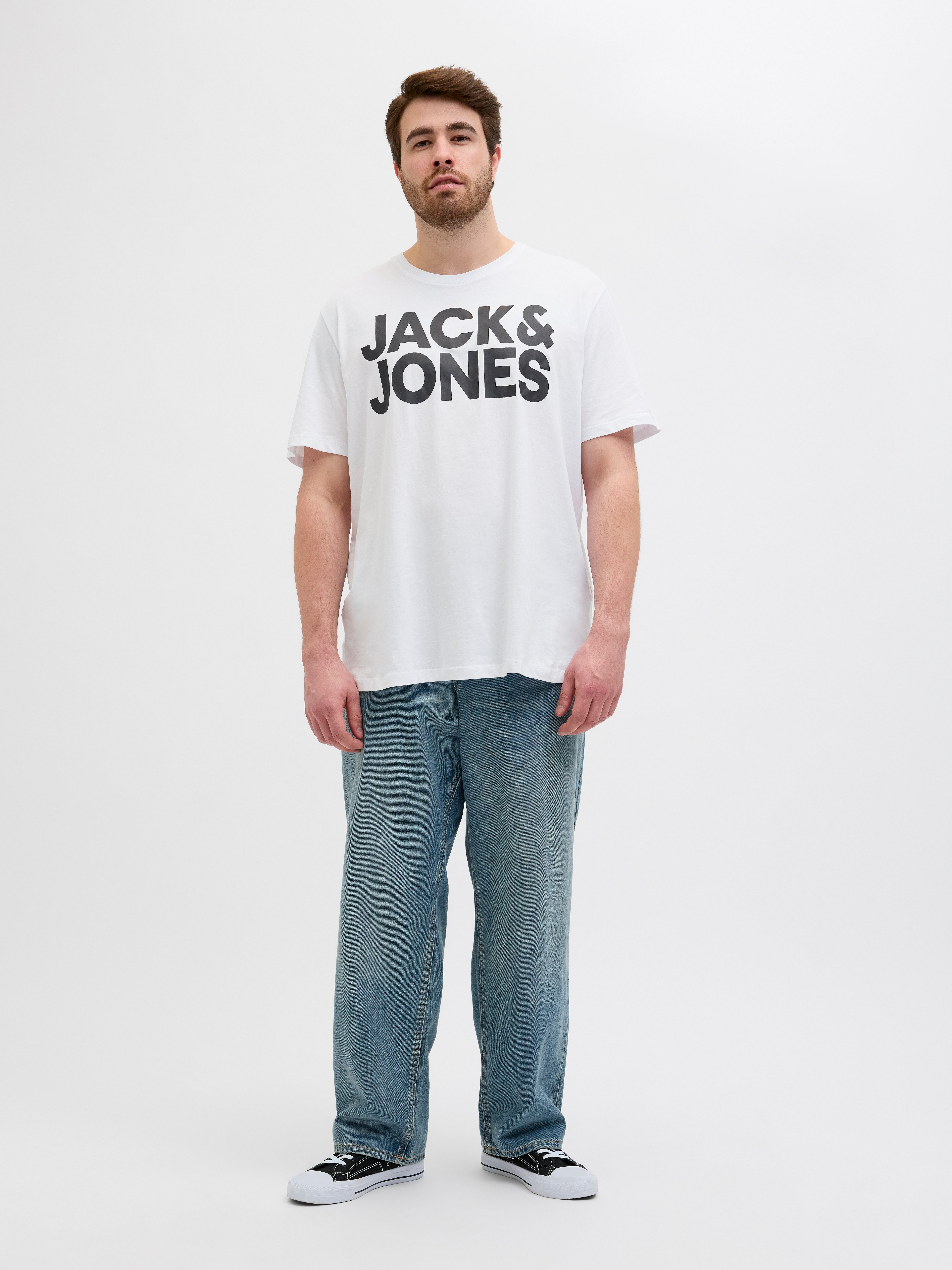 Con stampa del logo T-shirt taglia comoda | White | Jack & Jones®