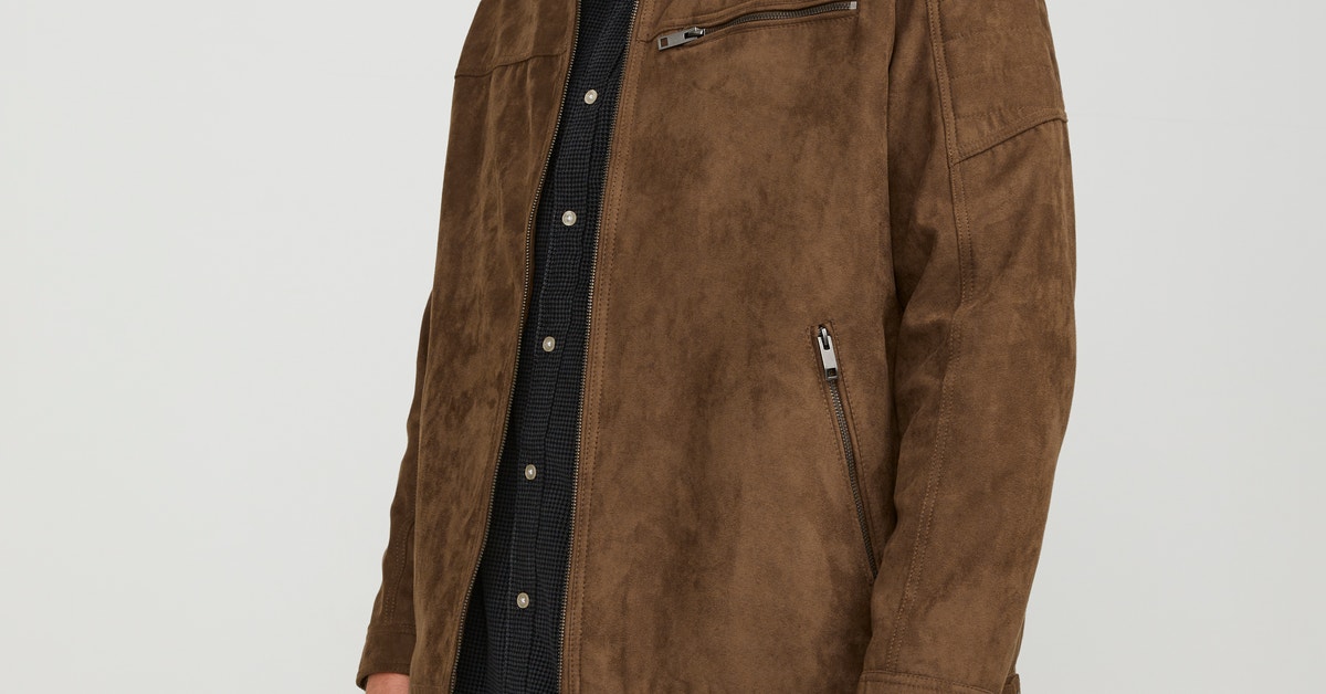 Plus Size Biker-takki nahkajäljitelmää | Vaaleanruskea | Jack & Jones®