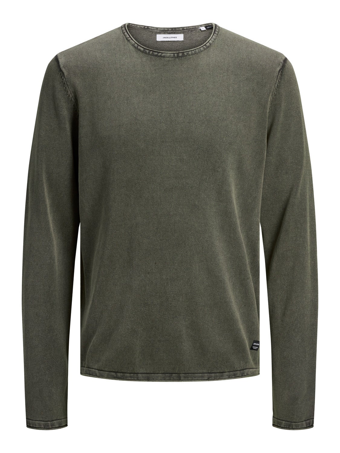 Plain Crew Neck Jumper | Dark Green | Jack & Jones®