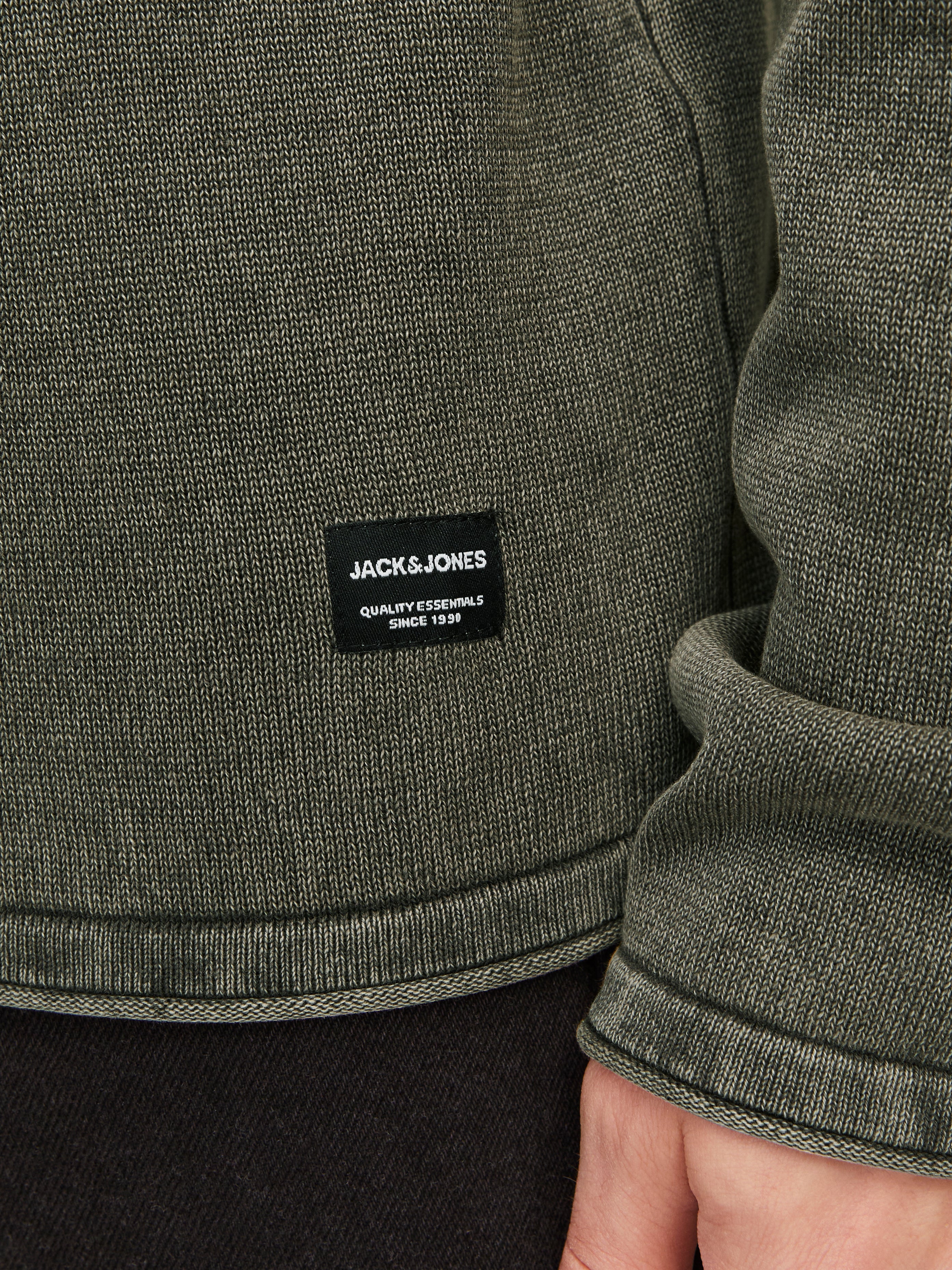 Plain Crew Neck Jumper | Dark Green | Jack & Jones®