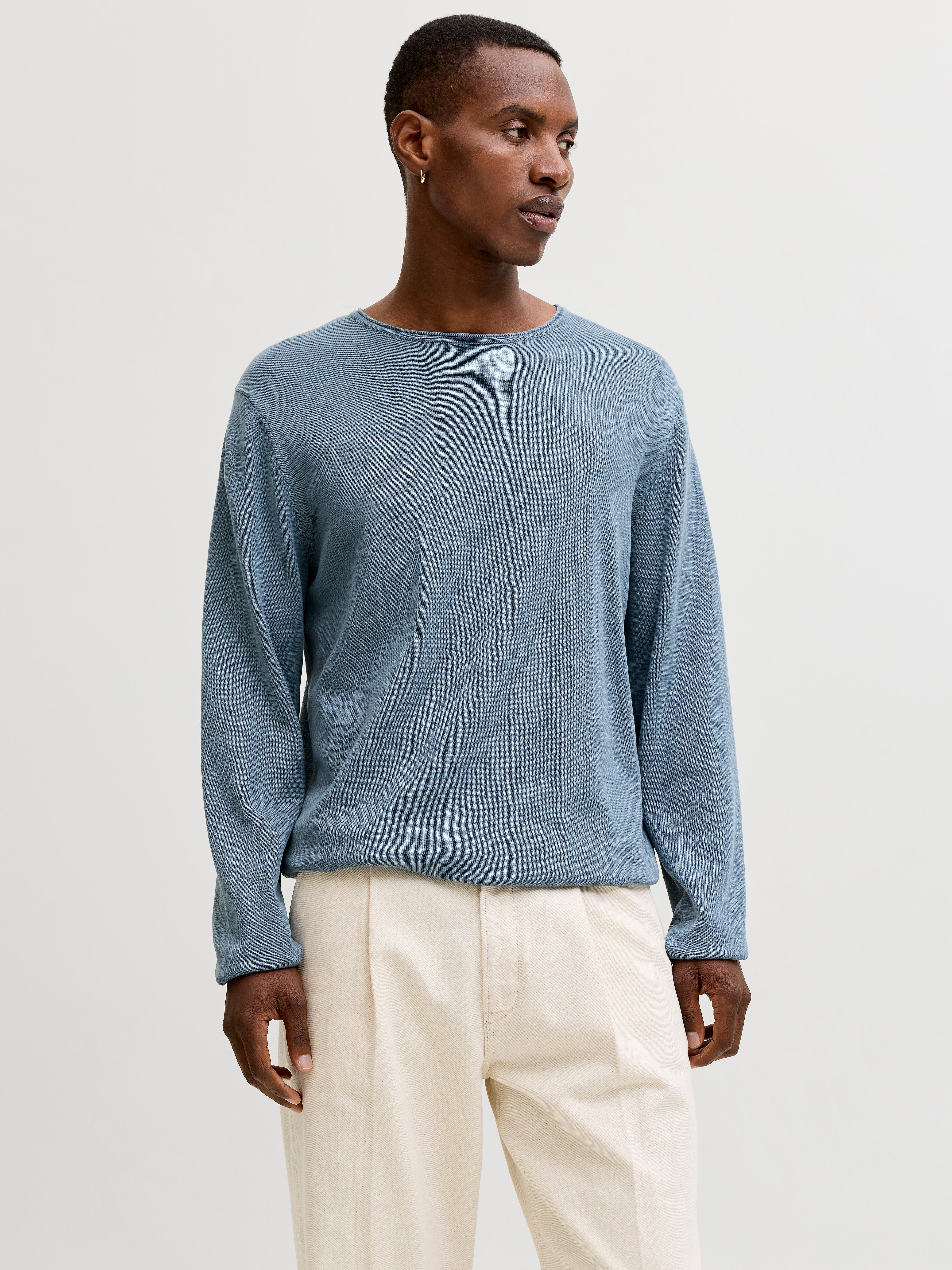 Effen Gebreide pullover | Donkergrijs | Jack & Jones®