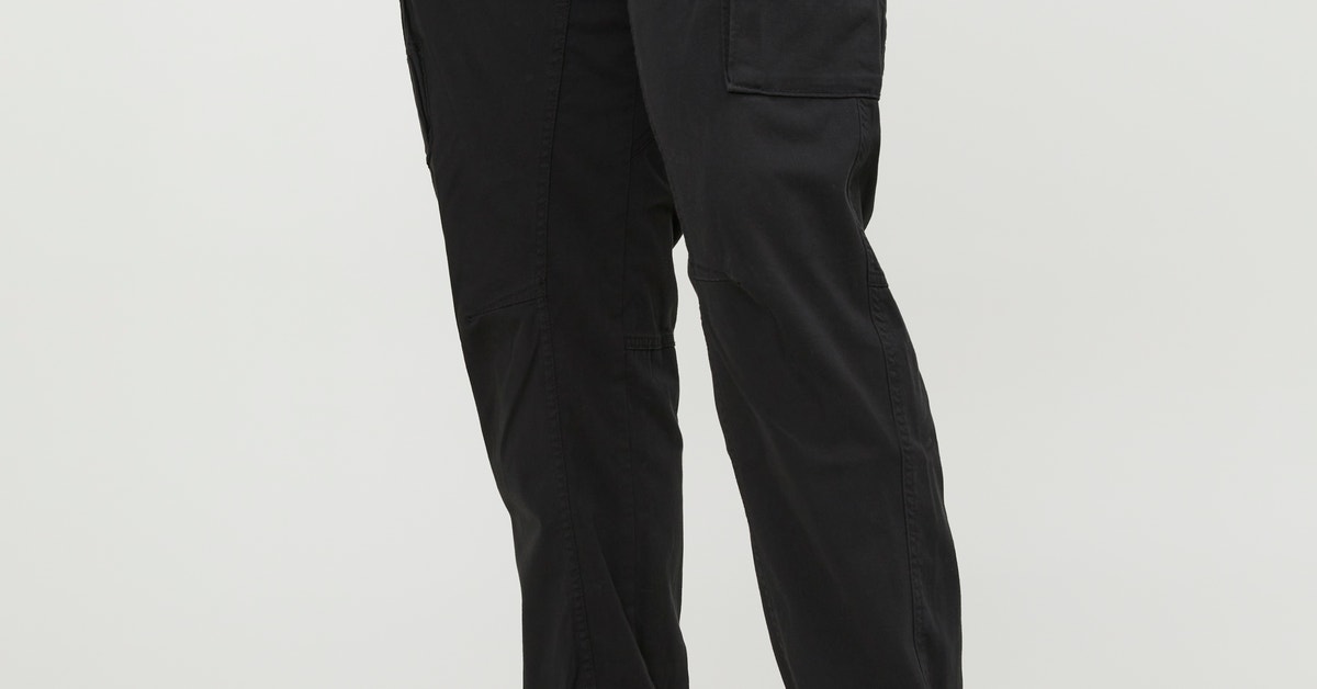 Plus Size Slim Tapered Fit Cargo-Hose | Schwarz | Jack & Jones®