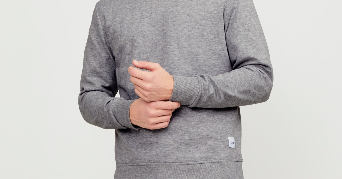 Standard Fit Qafa e ekuipazhit Vendosur në mëngë Sweatshirt