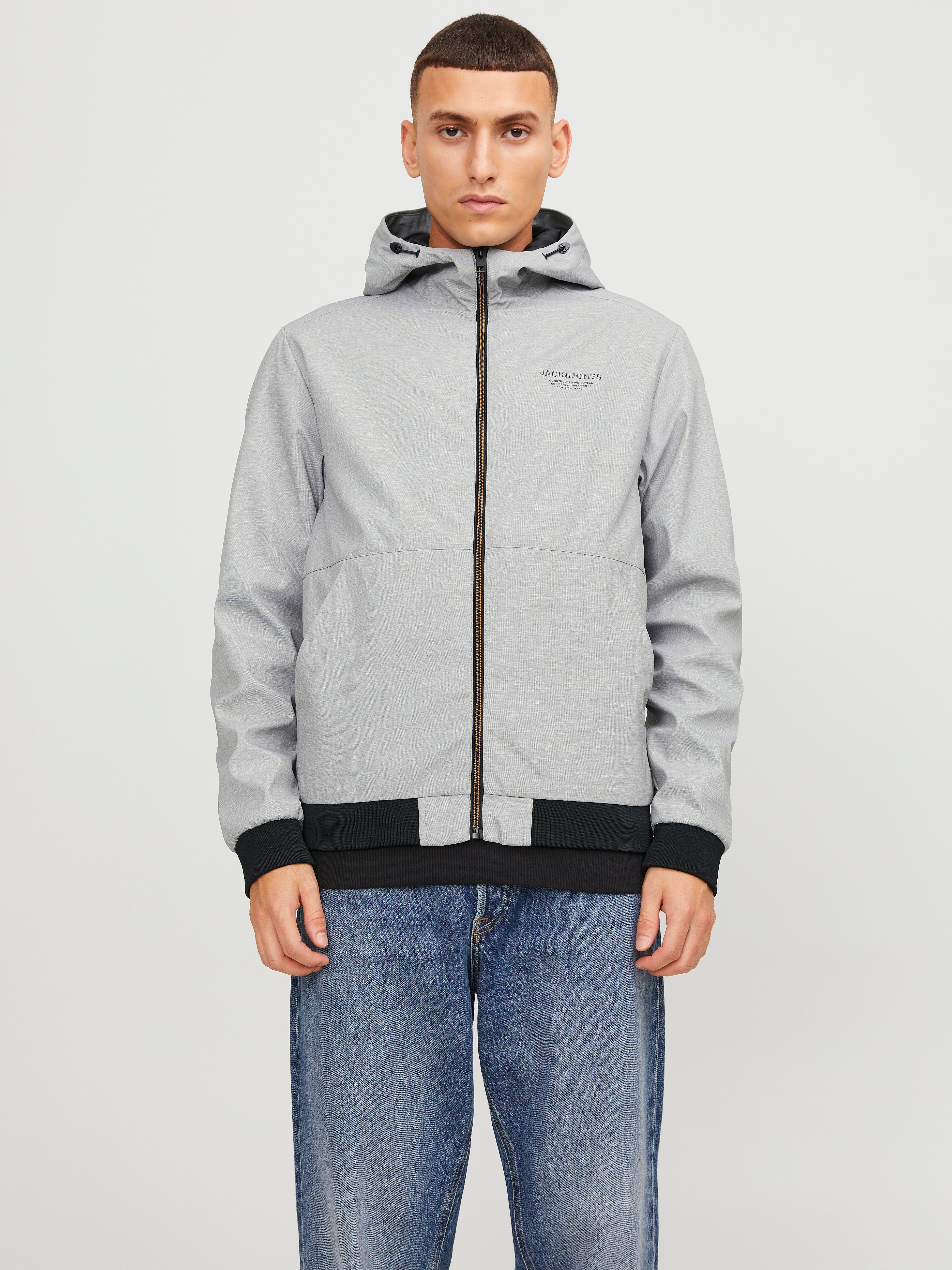 breit Ringel Geladen graue leichte jacke Speziell Recyceln etc