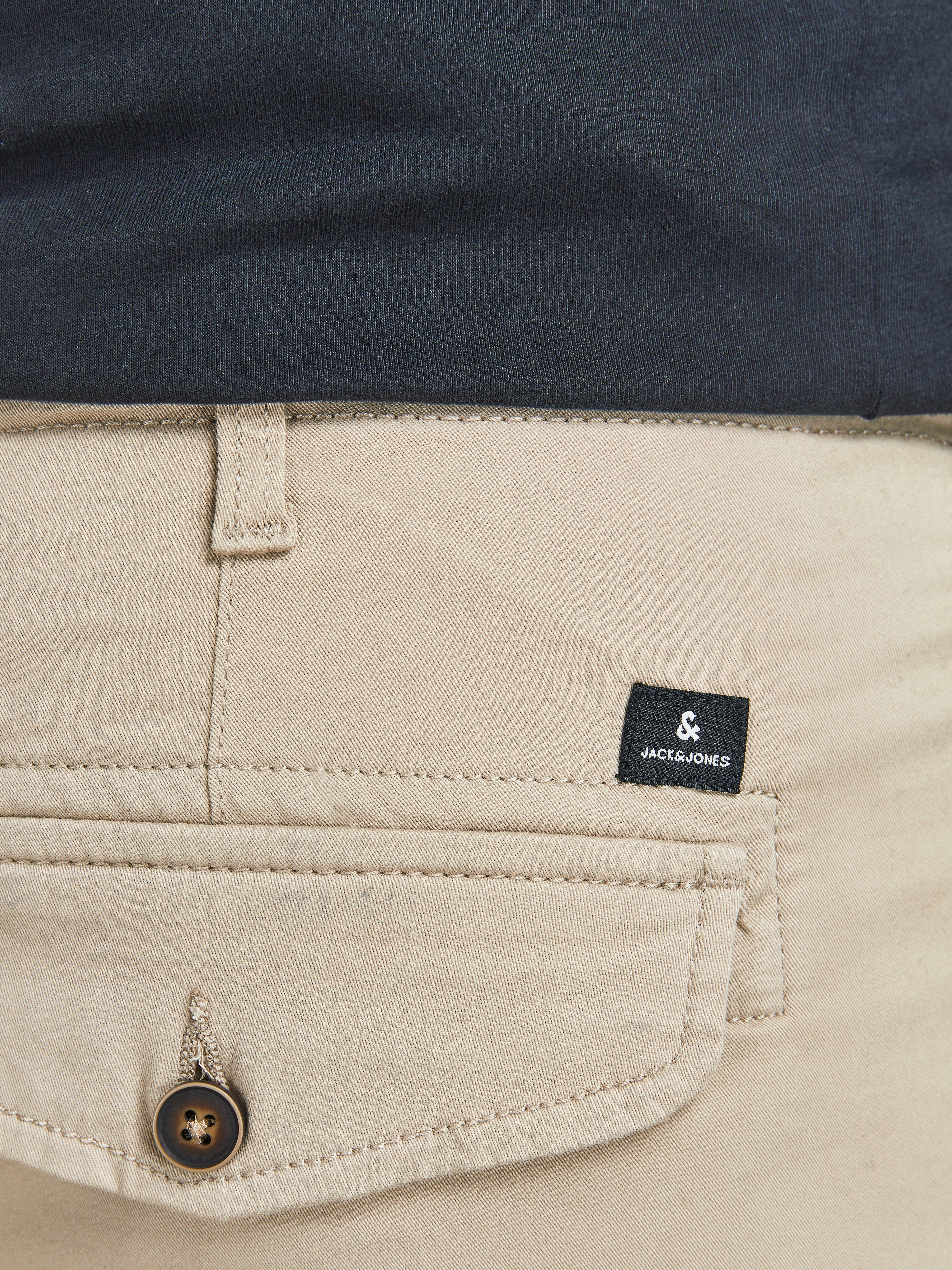 Tapered Fit Normal rise Elasticated hems Trousers | Beige | Jack & Jones®
