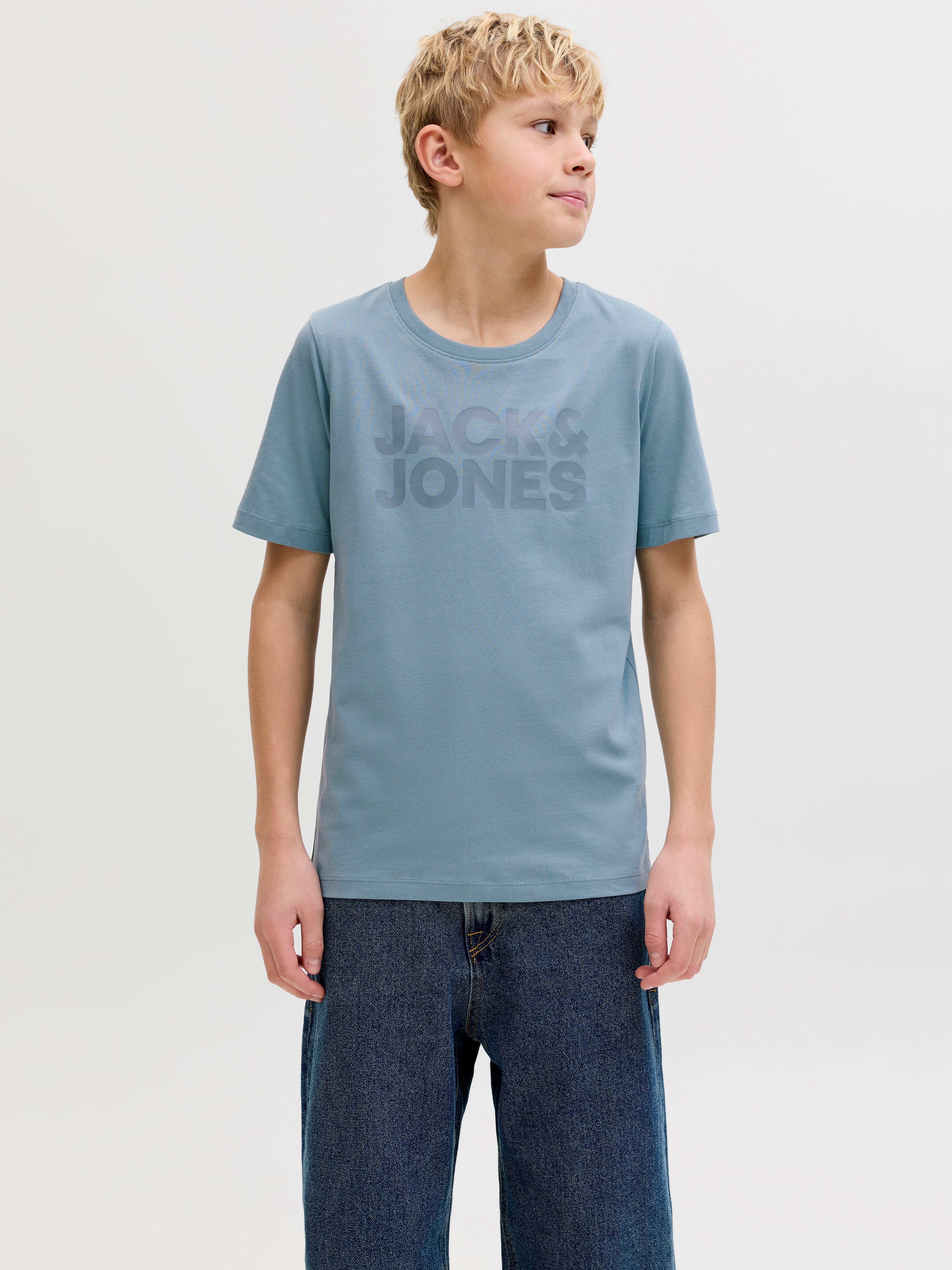 Paquete de 2 Camiseta Logotipo Junior | Turquesa intermedio | Jack & Jones®