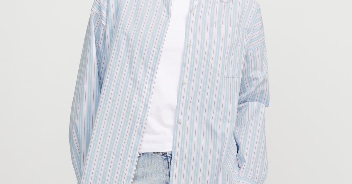 JXJAMIE Camisa Popeline | Azul Médio | JJXX®