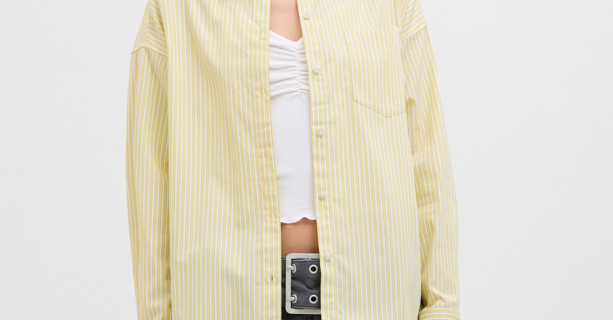 JXJAMIE Camisa de popelín | Amarillo intermedio | JJXX®