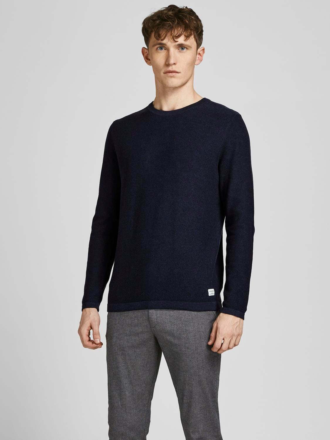 Crew neck Knitted Pullover | Black | Jack & Jones®