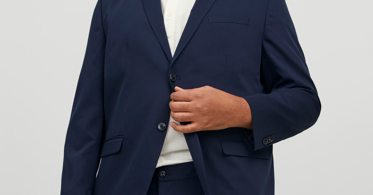 Plus Size Regular Fit Blazer | Dark Blue | Jack & Jones®