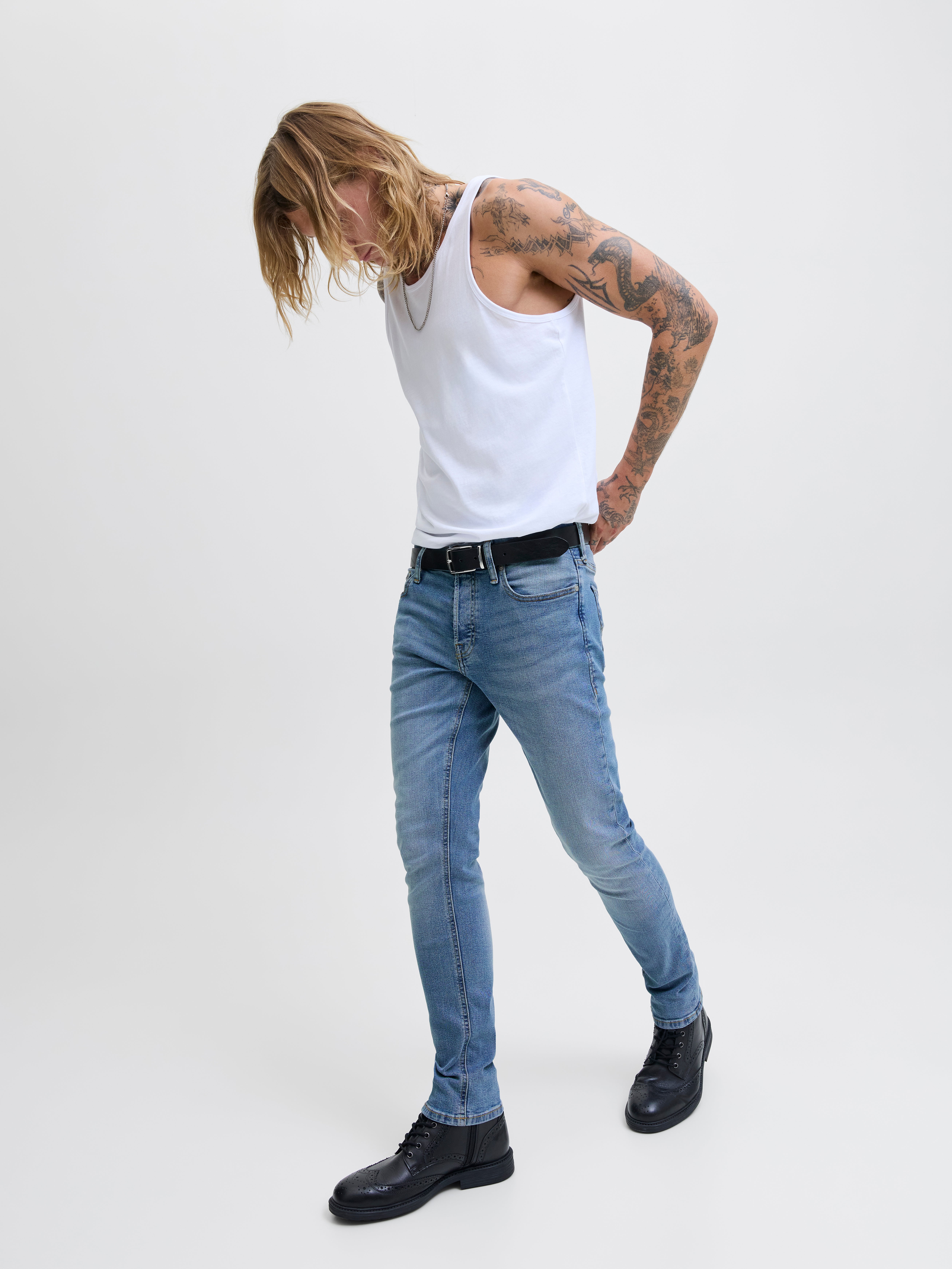 JJIGLENN JJORIGINAL MF 030 Slim fit jeans | Medium Blue | Jack & Jones®