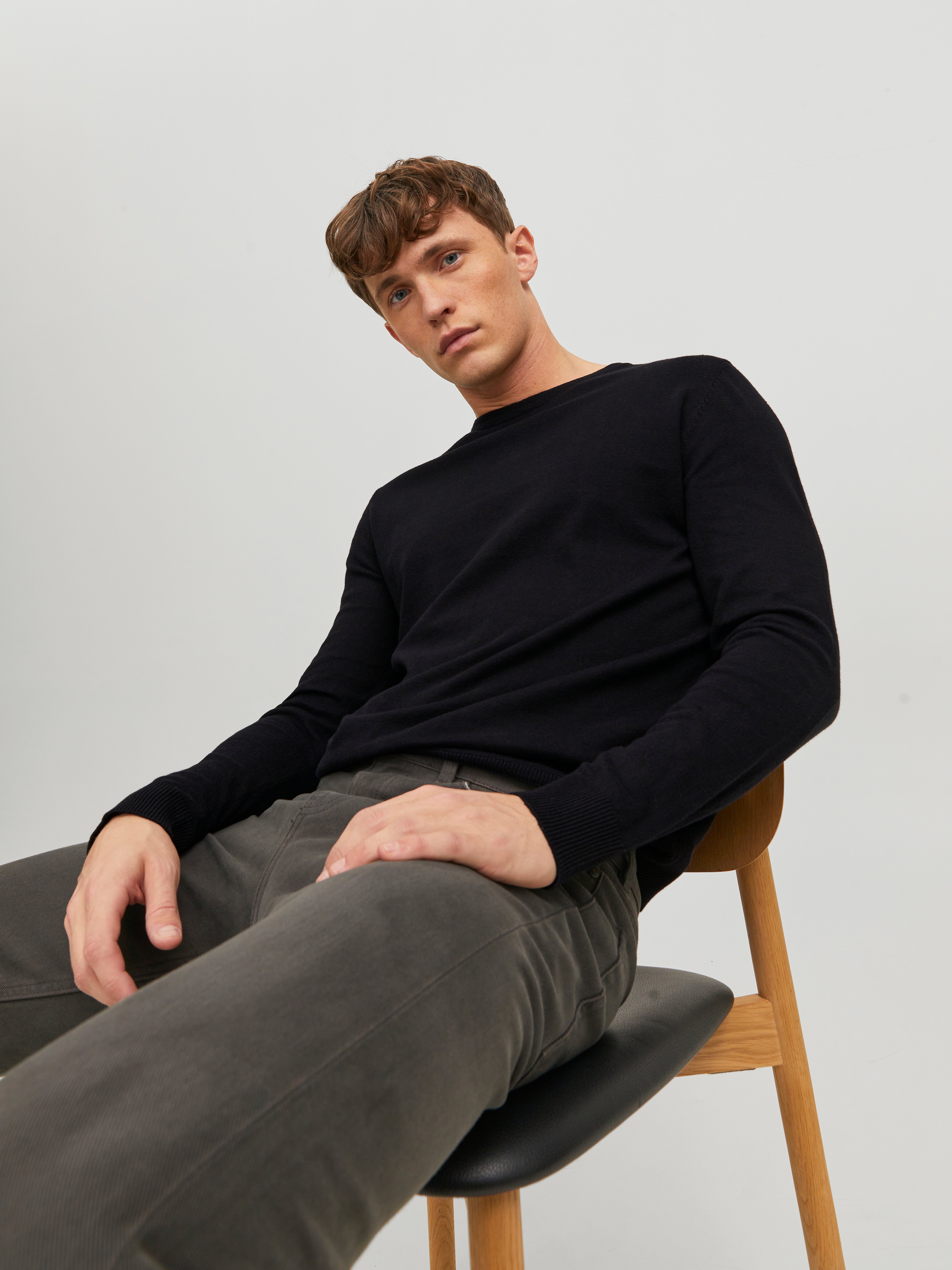 Crew neck Knitted Pullover | Black | Jack & Jones®