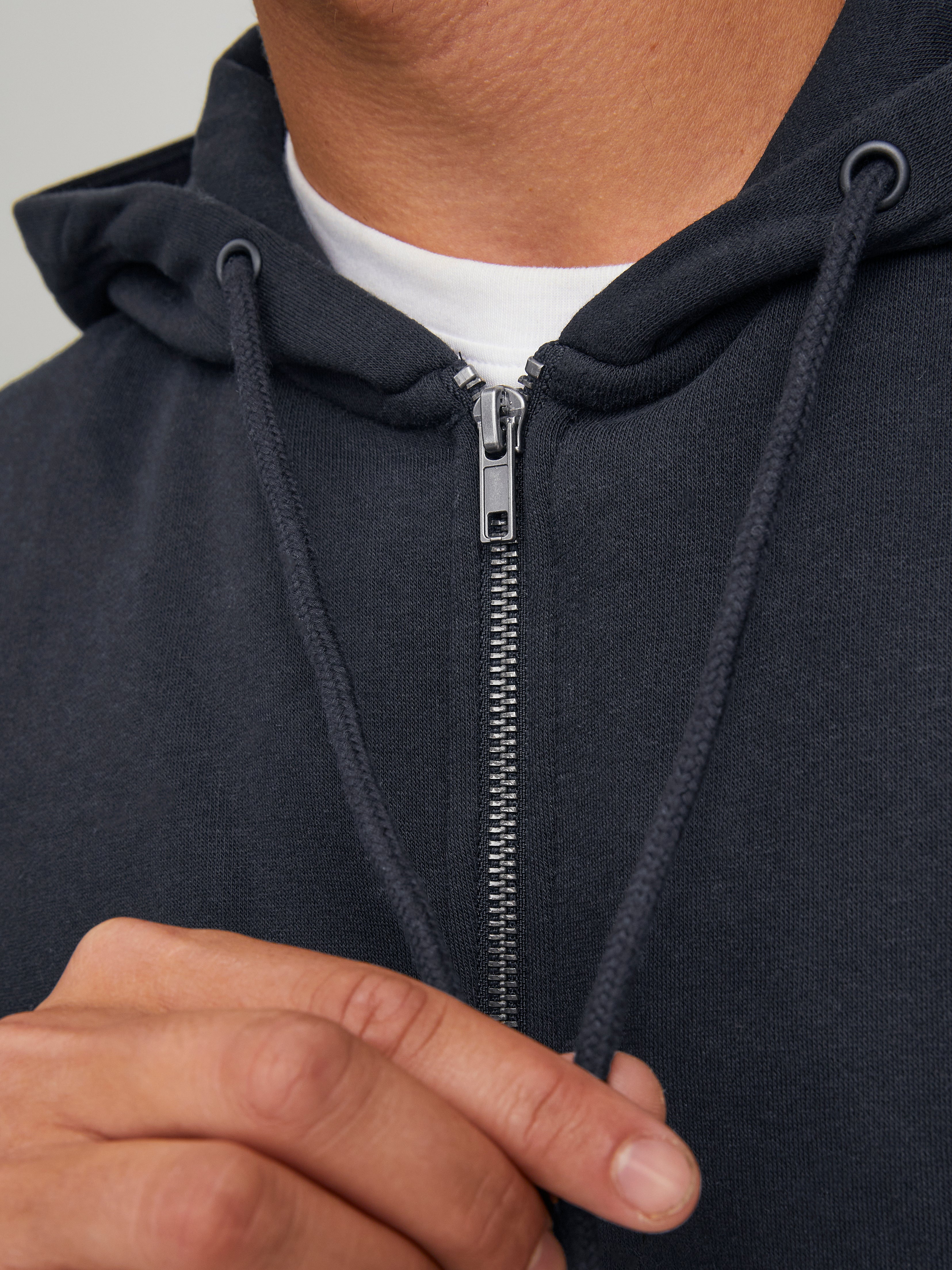 Plain Zip Hoodie | Black | Jack & Jones®