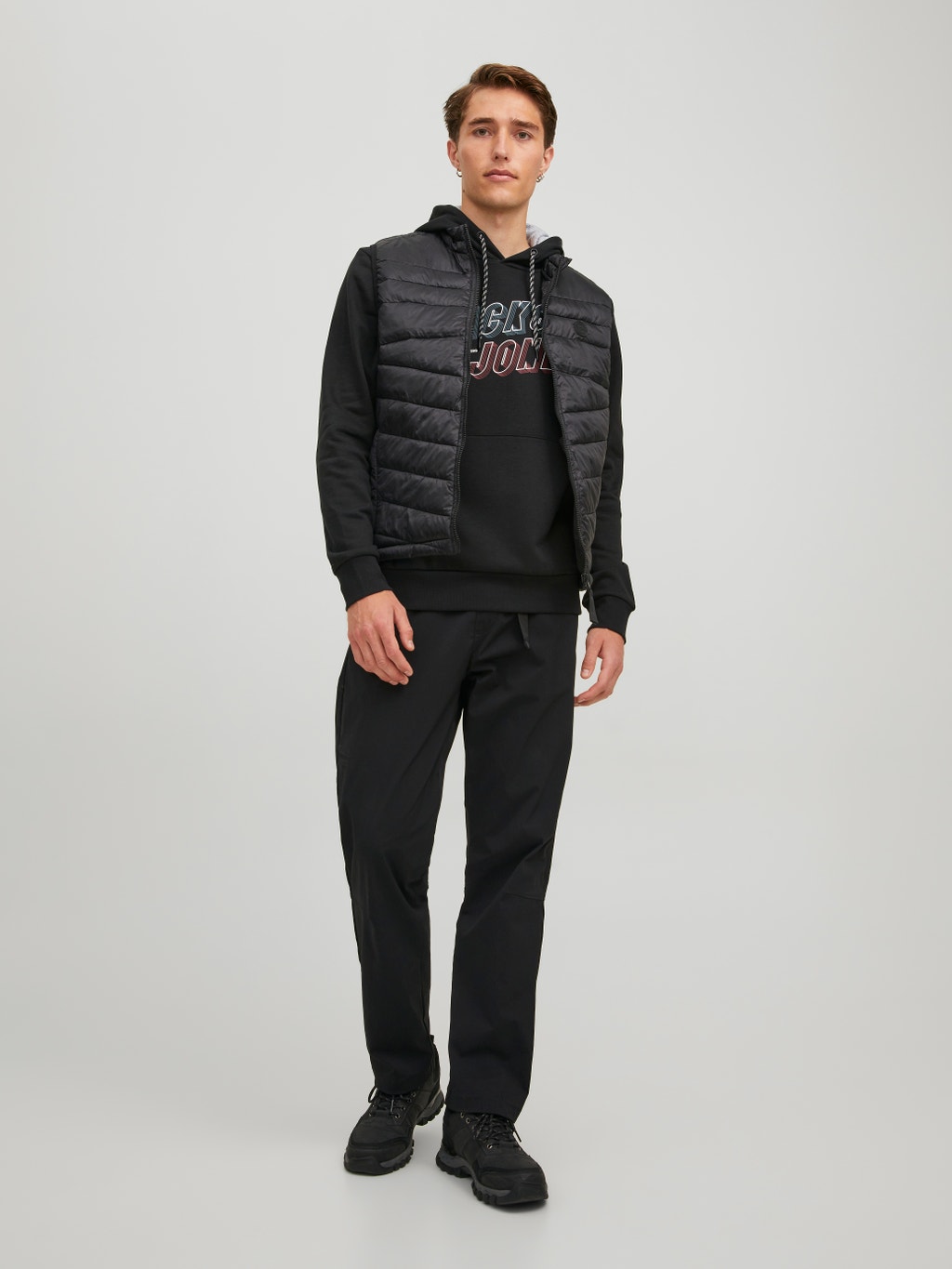 High neck padded Gilet | Black | Jack & Jones®