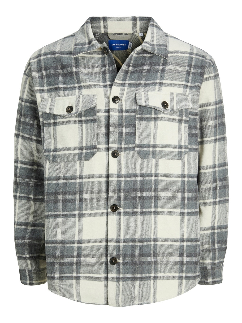 Checked Overshirt | Medium Grey | Jack & Jones®