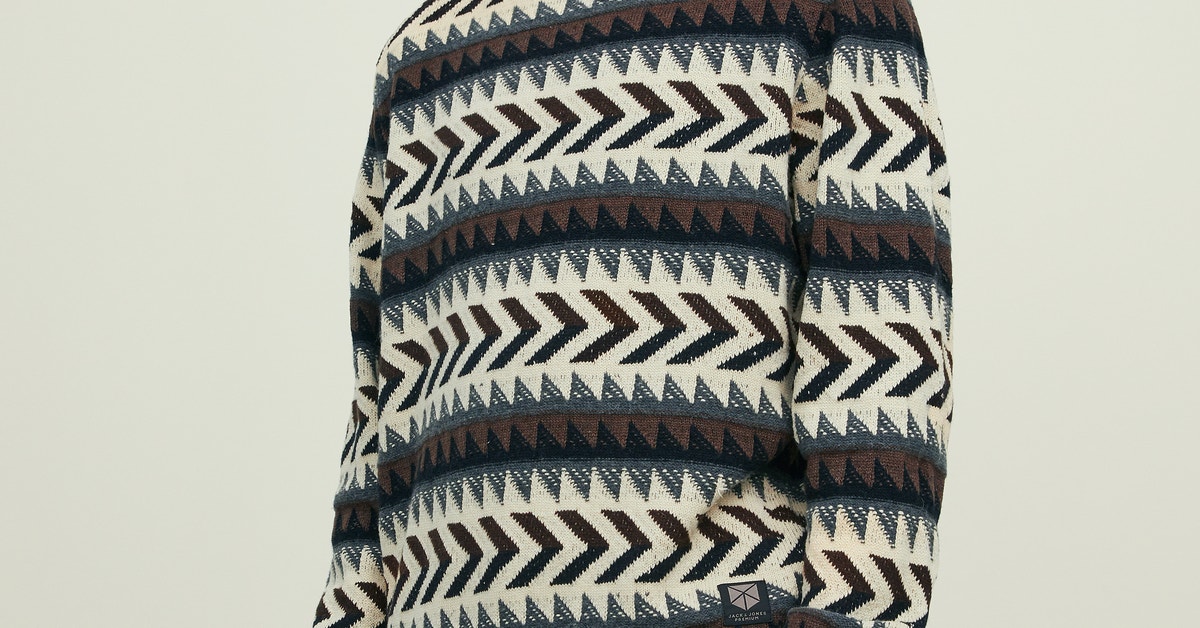All Over Print Knitted pullover | Dark Brown | Jack & Jones®