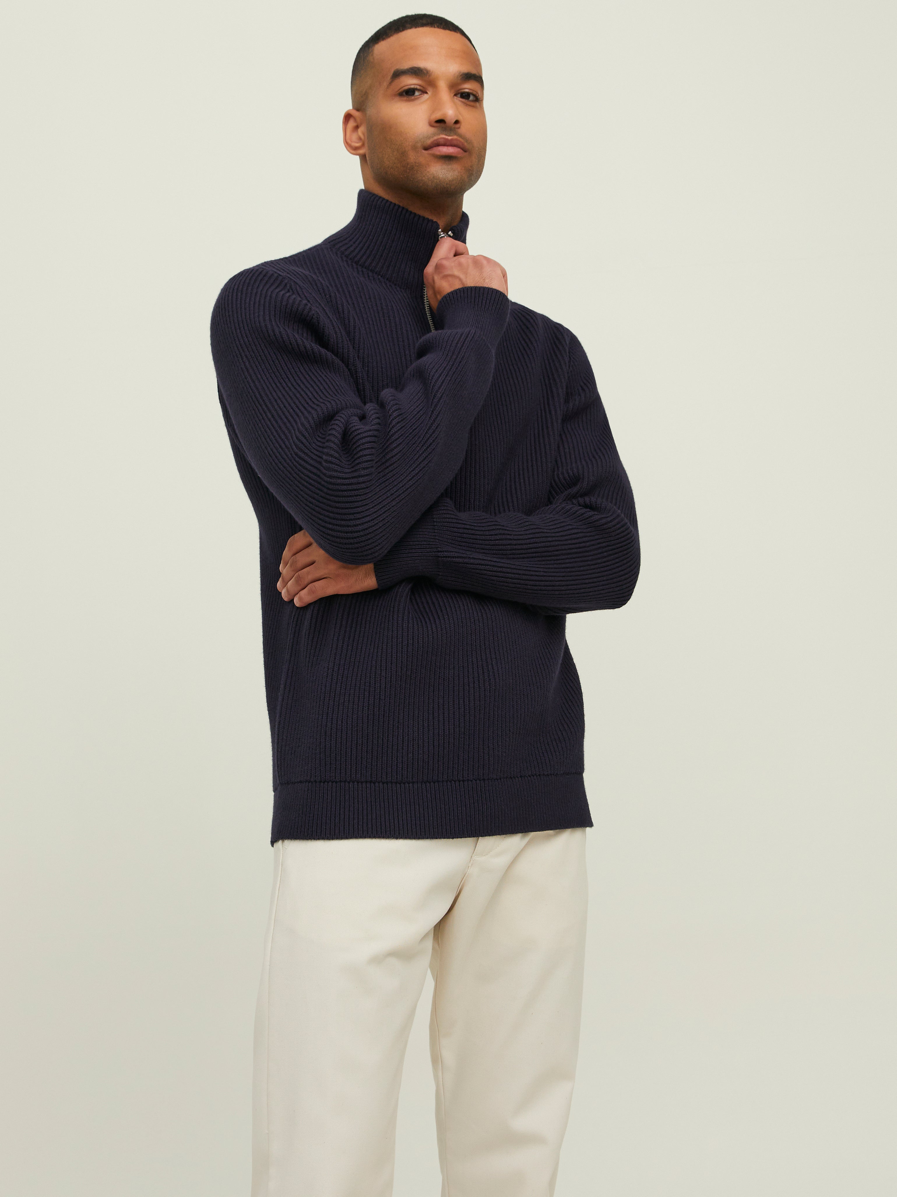 RDD Plain Half Zip Jumper | Dark Blue | Jack & Jones®