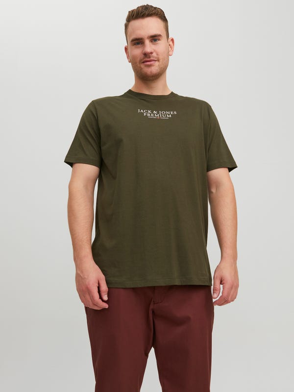 De algodón orgánico Camiseta de talla grande | Black | Jack & Jones®