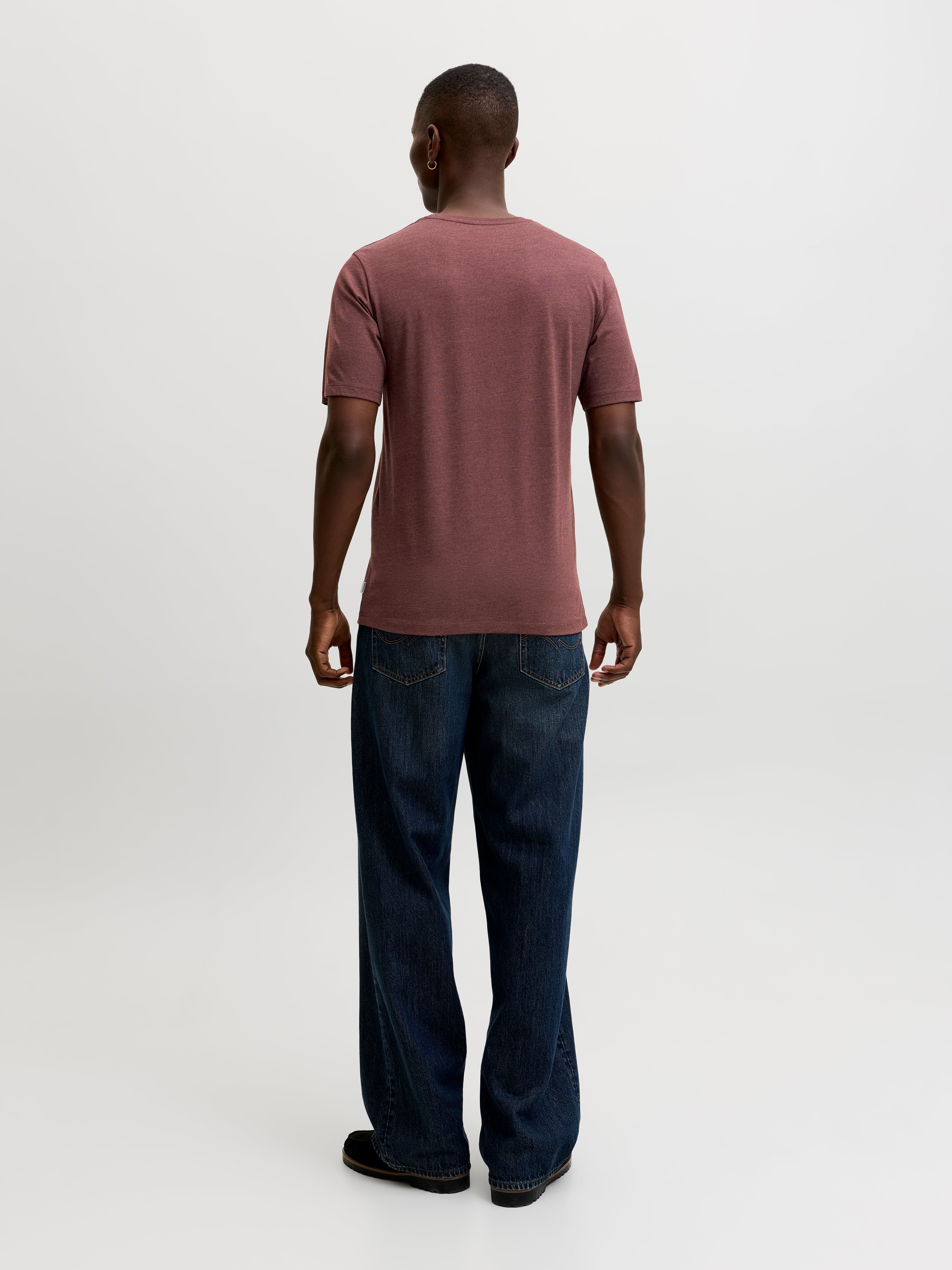 Einfarbig T-shirt | Mittelrot | Jack & Jones®