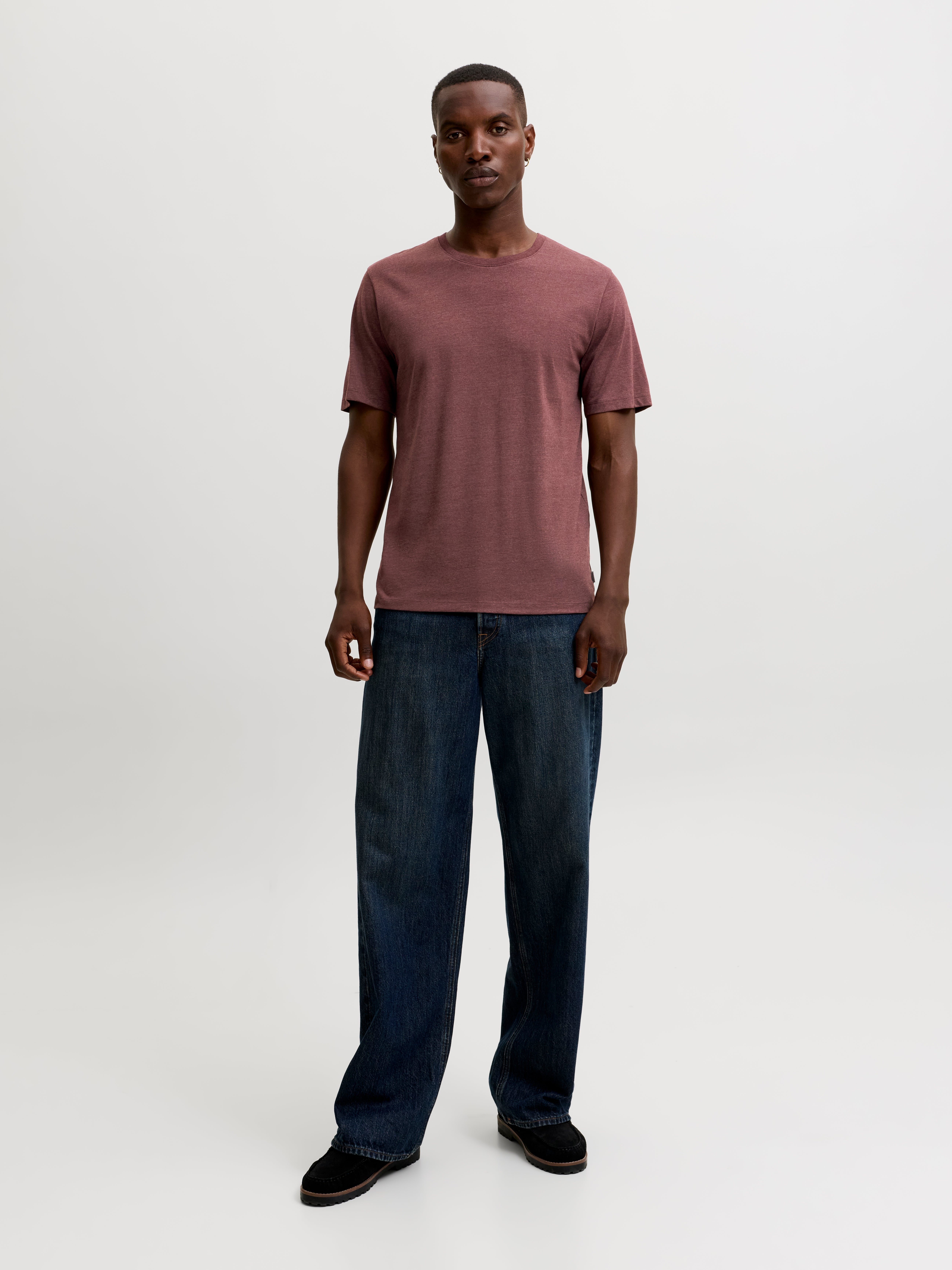 Einfarbig T-shirt | Mittelrot | Jack & Jones®