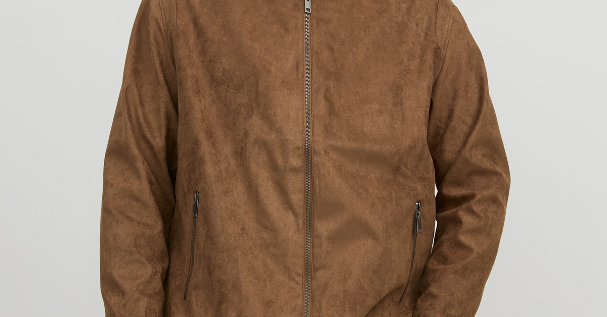 Plus Size Biker jas met leer-look | Lichtbruin | Jack & Jones®