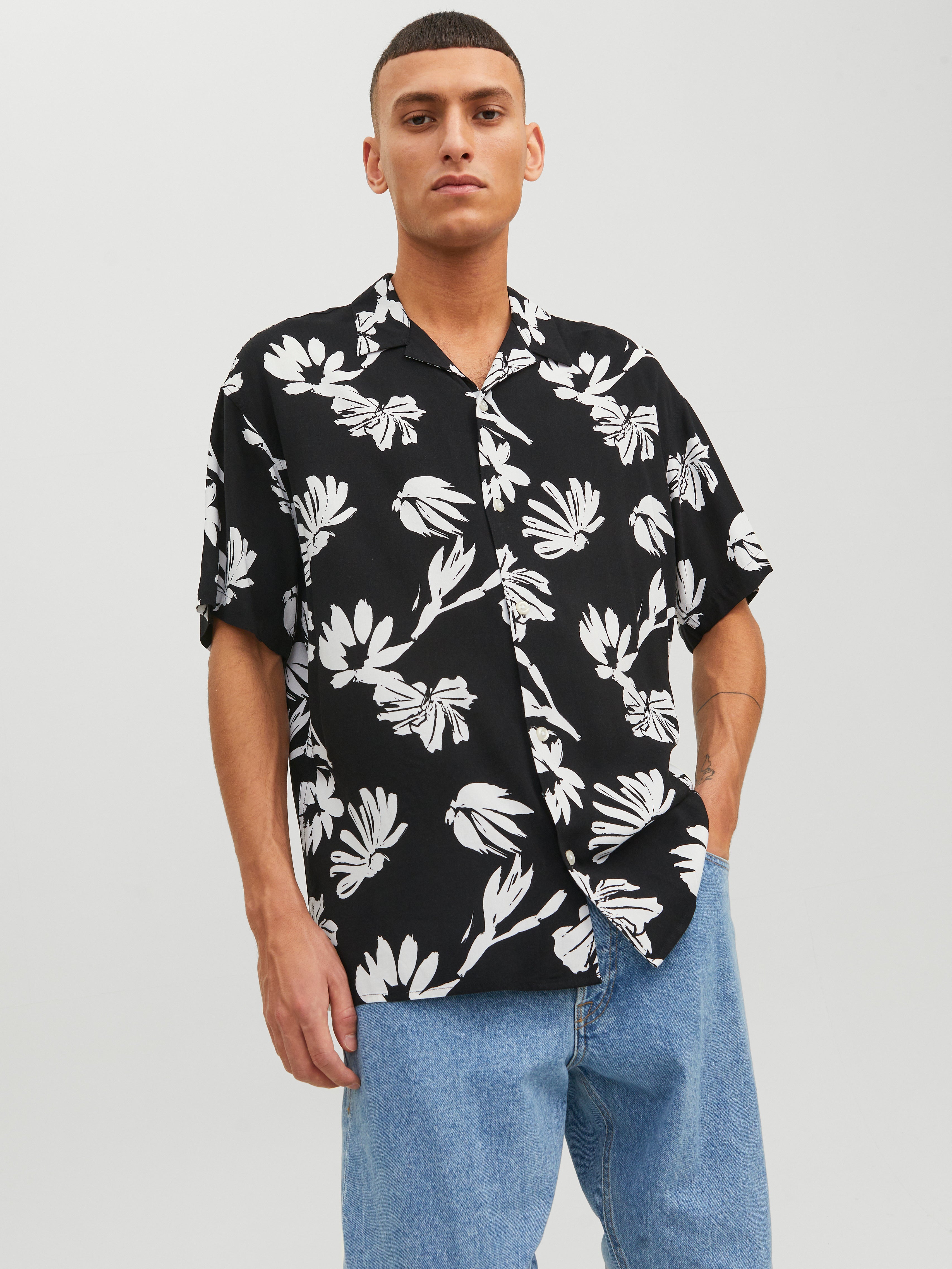 Relaxed Fit Resort collar Shirt | Black | Jack & Jones®