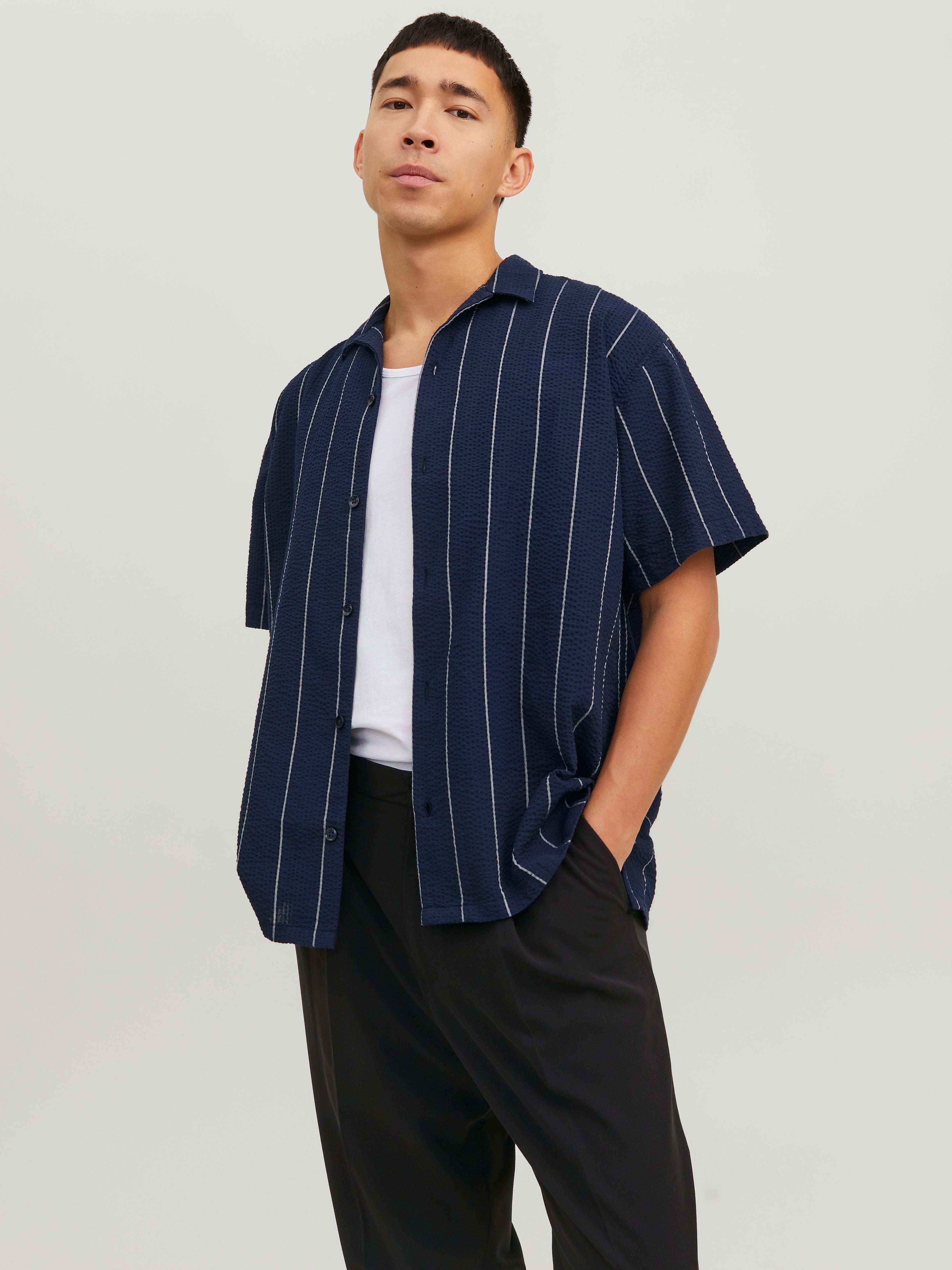 Relaxed Fit Resort collar Shirt | Black | Jack & Jones®