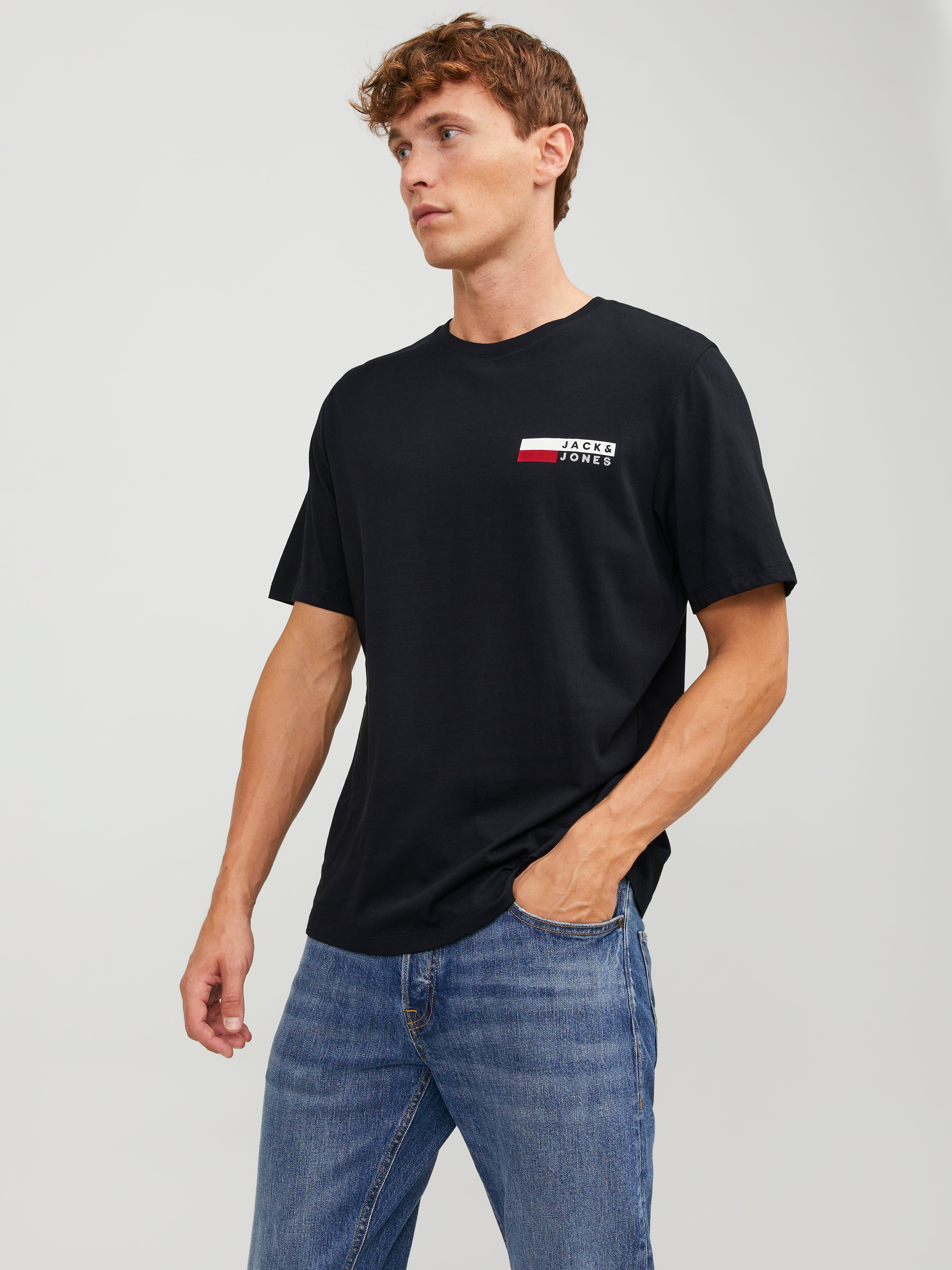 Logotyp Rundringning T-shirt | Svarta | Jack & Jones®