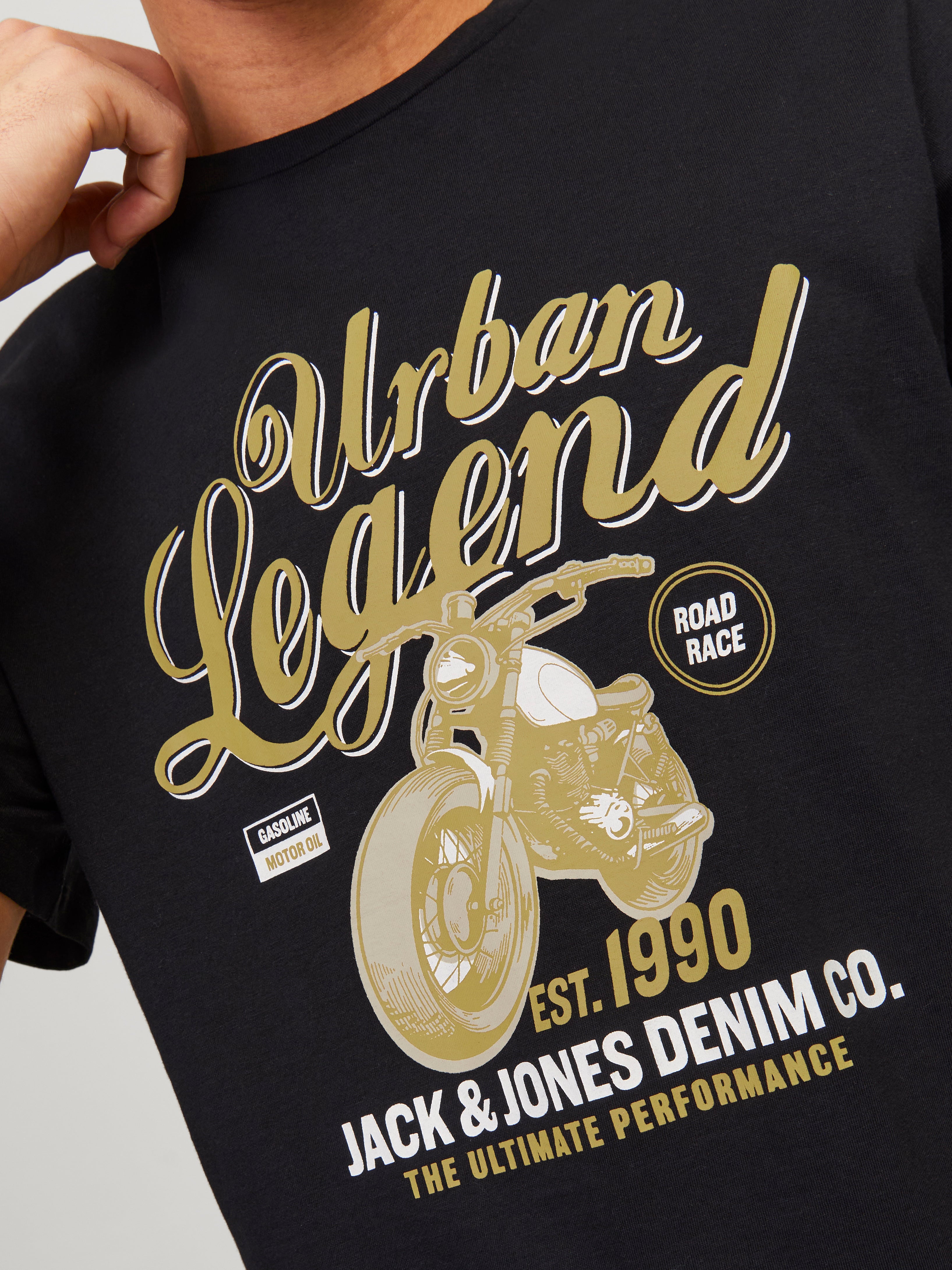 Logo Ronde hals T-shirt | Zwart | Jack & Jones®