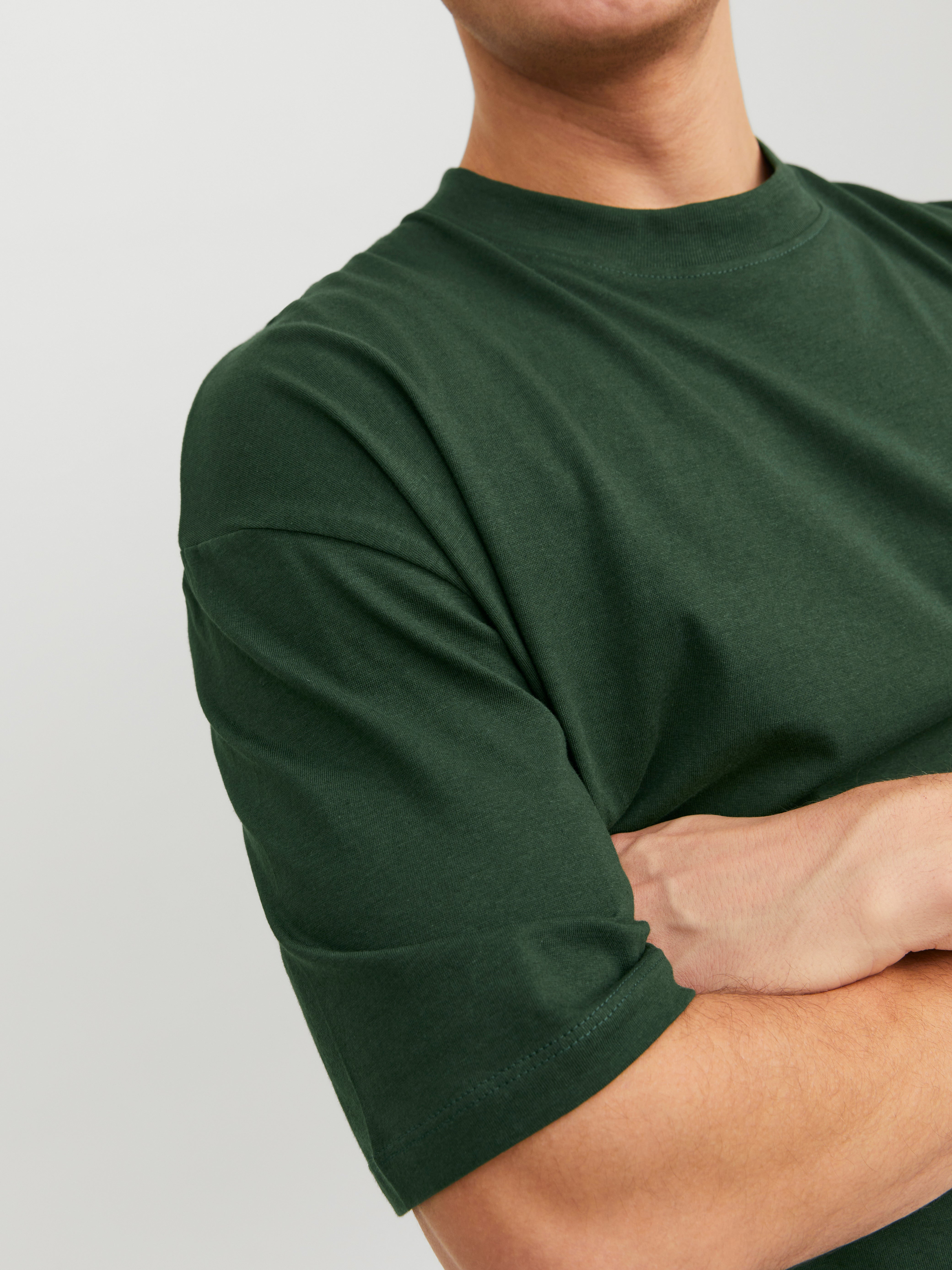 Plain Crew neck T-shirt | Dark Green | Jack & Jones®