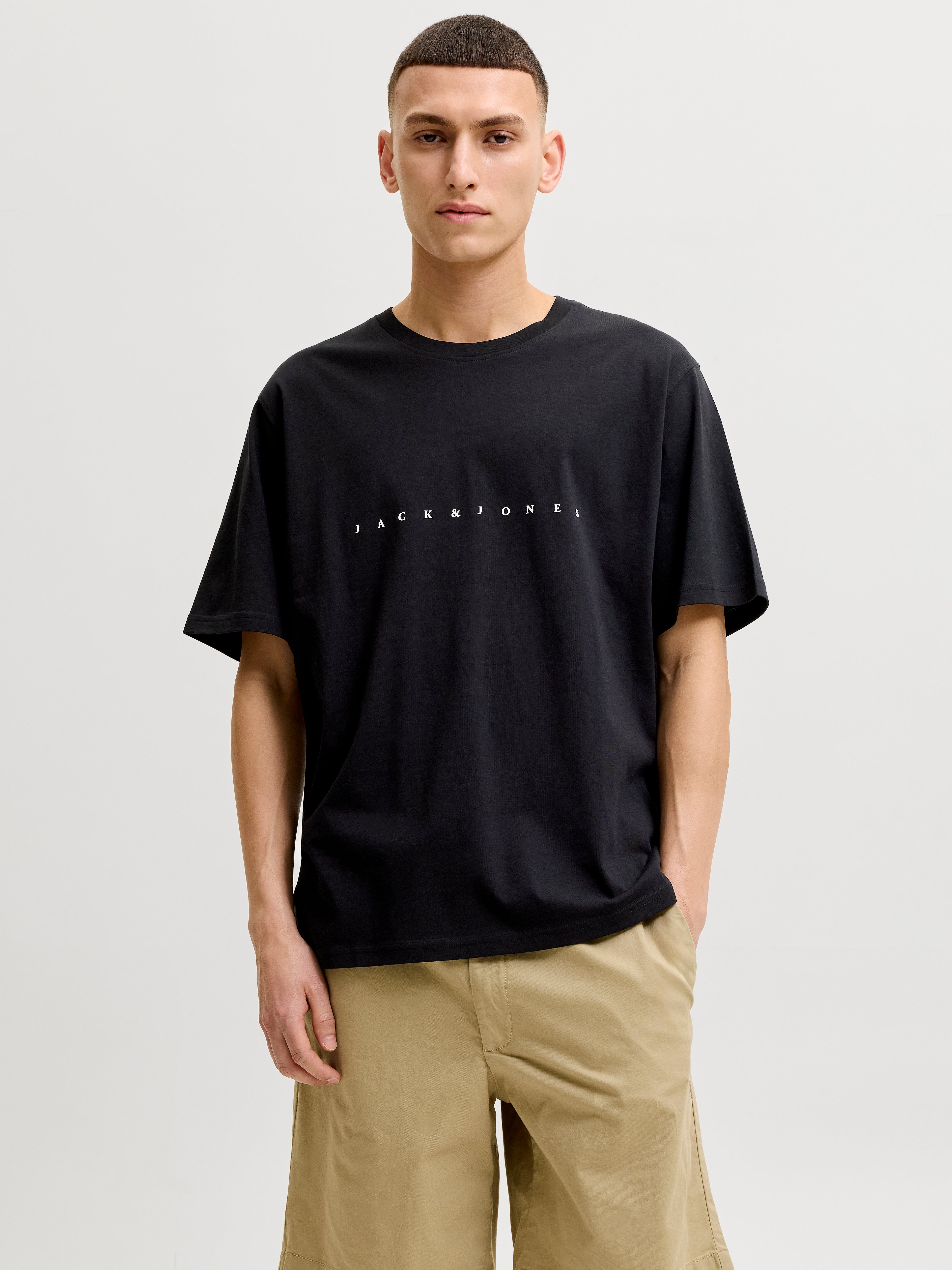 Logo Ronde hals T-shirt | Zwart | Jack & Jones®
