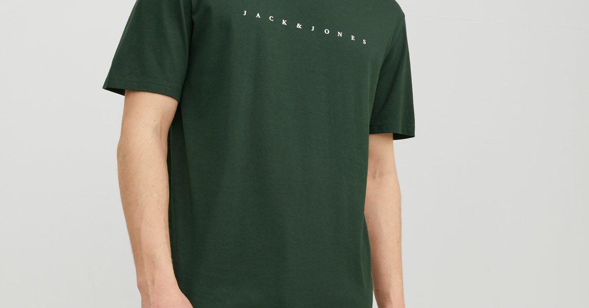 Logo Crew neck T-shirt | Dark Green | Jack & Jones®