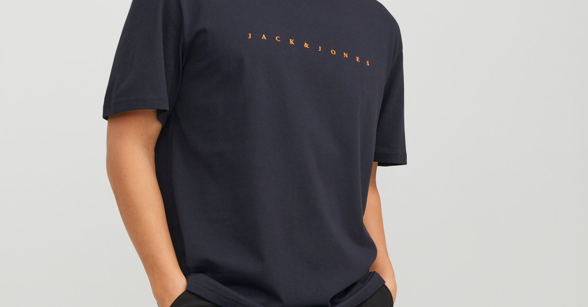 T-shirt Logo Col rond | Bleu foncé | Jack & Jones®