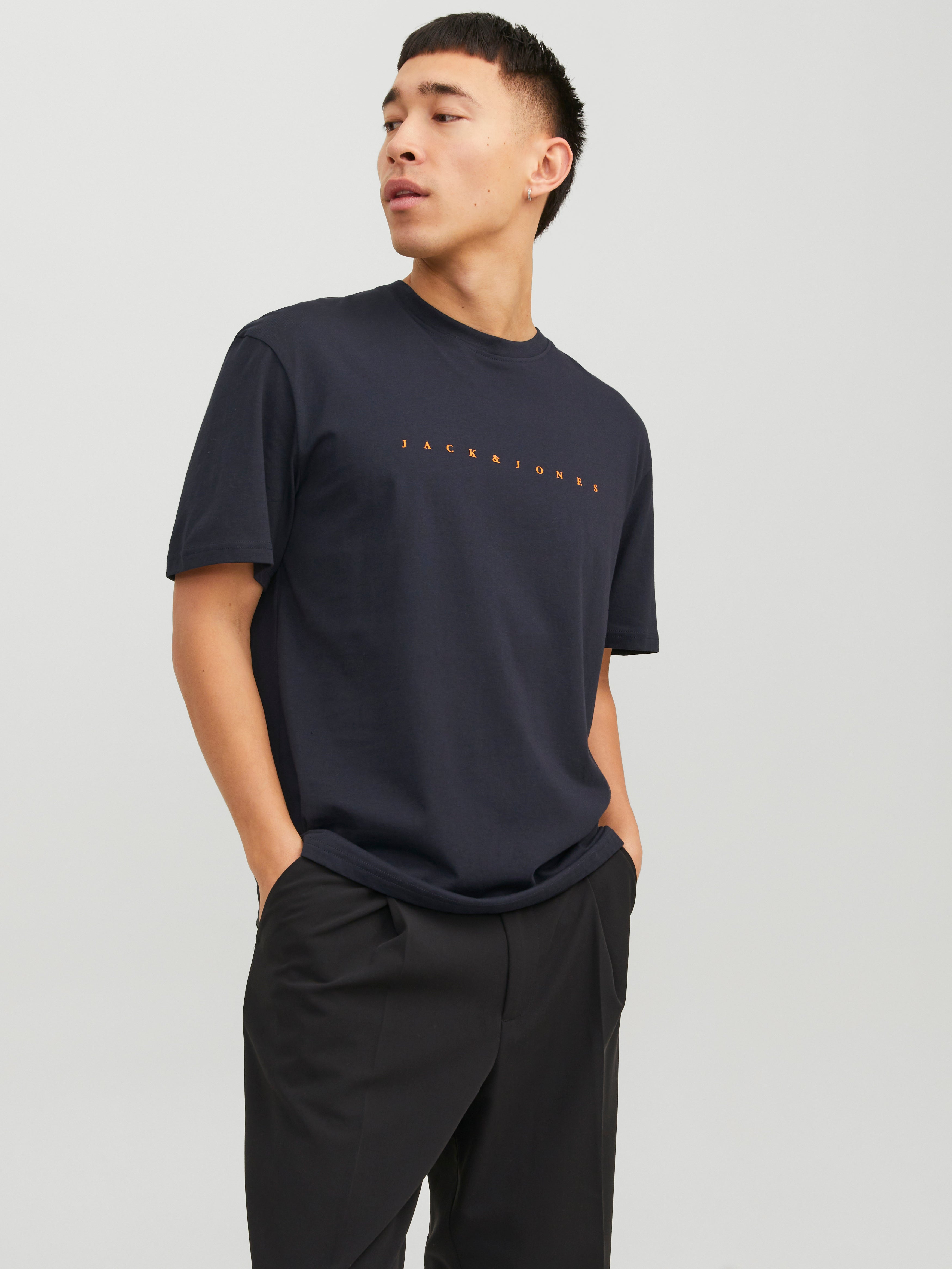 Logo Rundhals T-shirt | Dunkelblau | Jack & Jones®