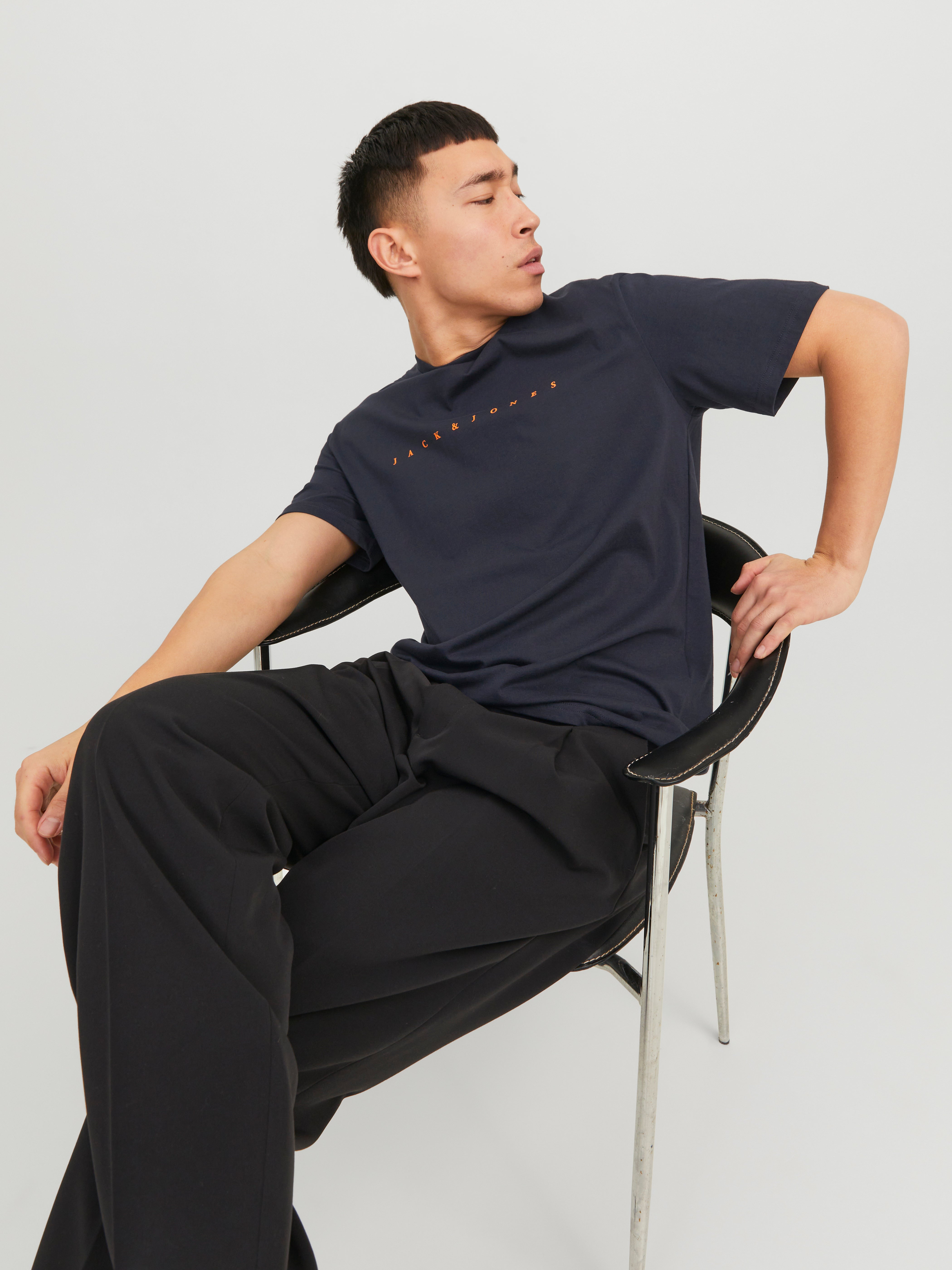 Logo Rundhals T-shirt | Dunkelblau | Jack & Jones®