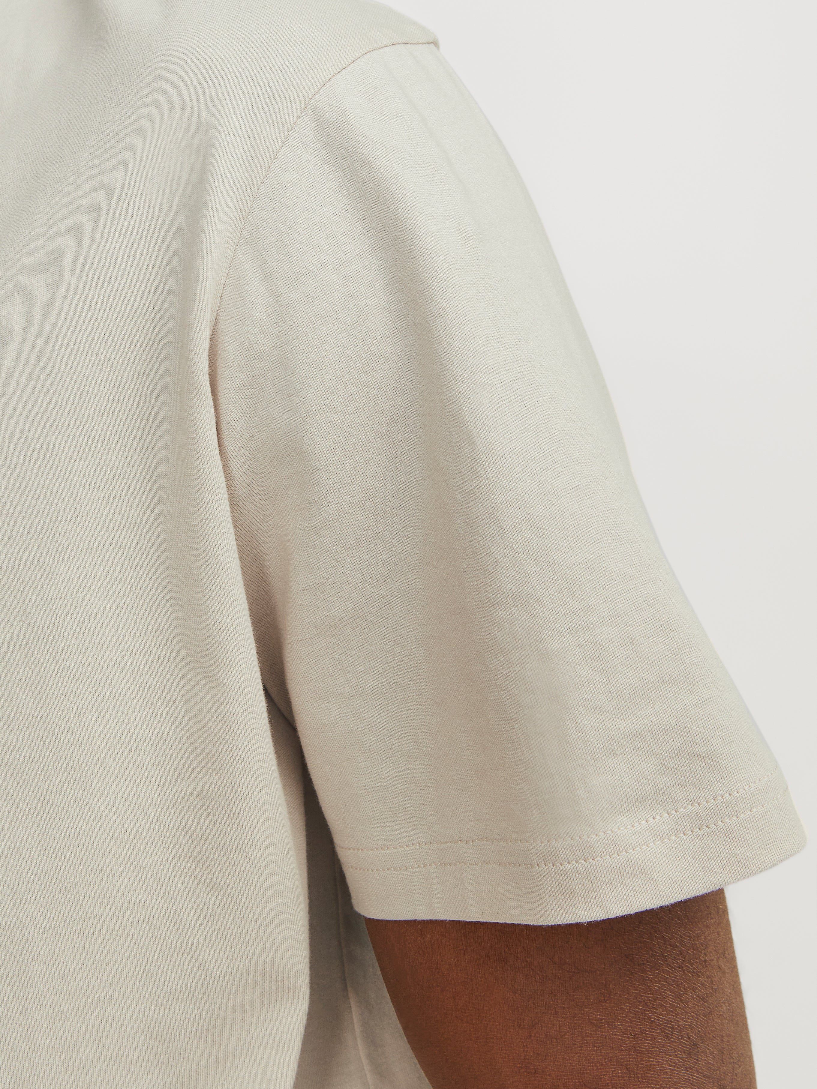 Logo Rundhals T-shirt | Beige | Jack & Jones®
